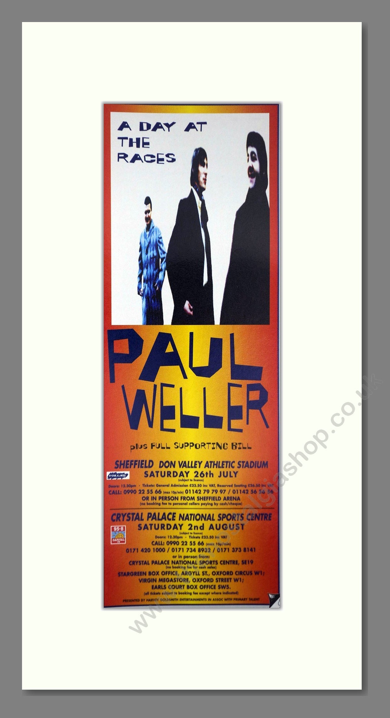 Paul Weller - UK Tour. Vintage Advert 1997 (ref AD400160) – The ...