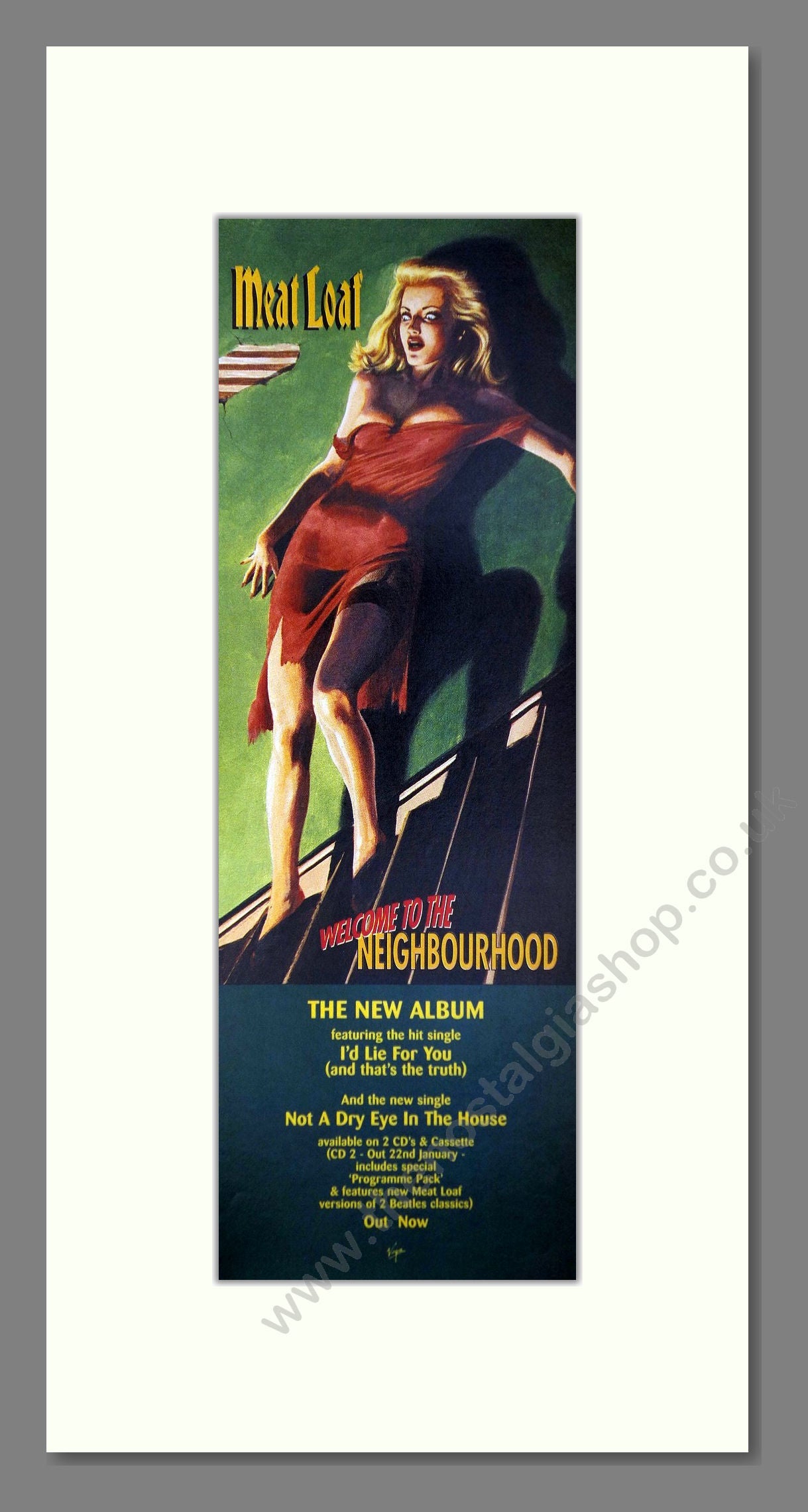 Meat Loaf - Welcome To The Neighbourhood. Vintage Advert 1996 (ref AD4 ...