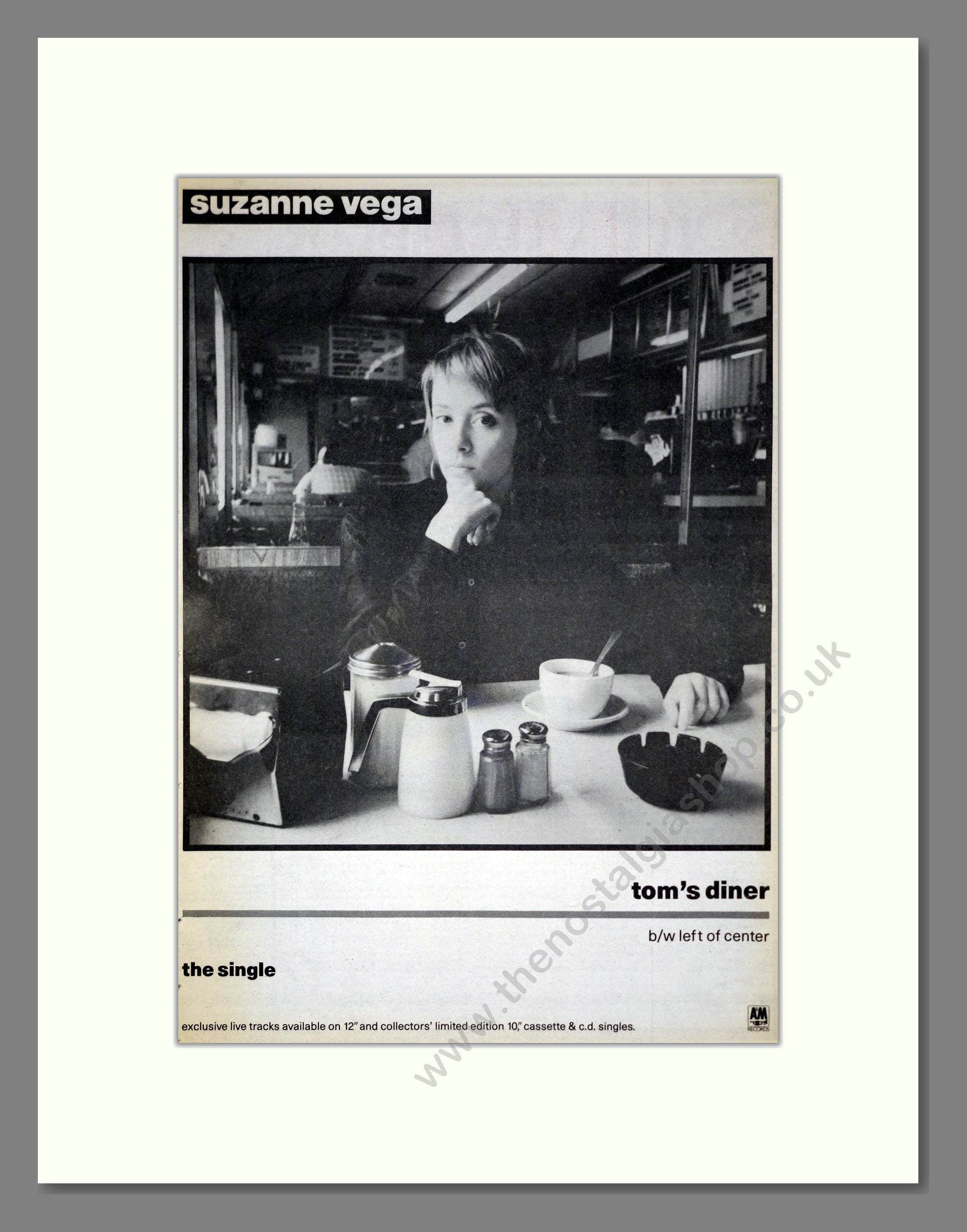 Suzanne Vega - Tom's Diner. Vintage Advert 1987 (ref AD20133) – The ...