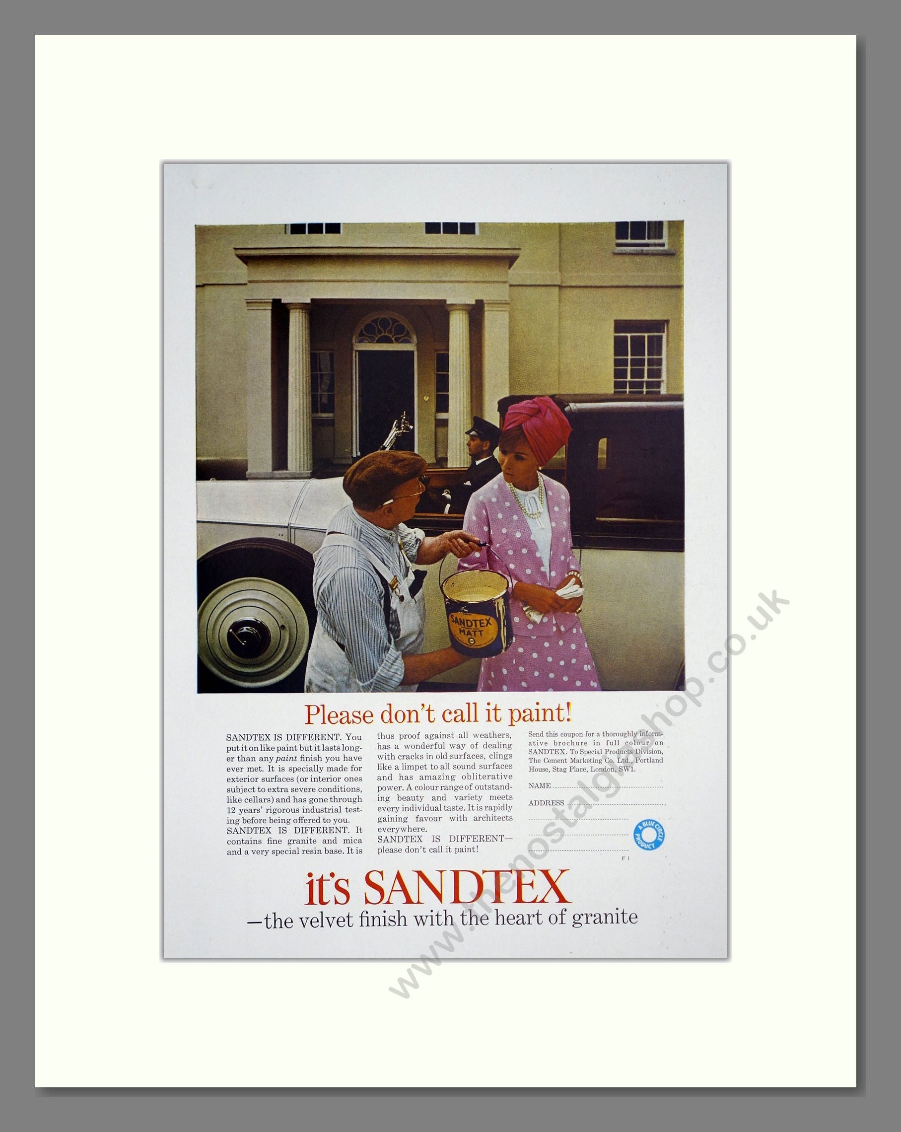 Sandtex - Velvet Finish. Vintage Advert 1966 (ref AD303431) – The ...