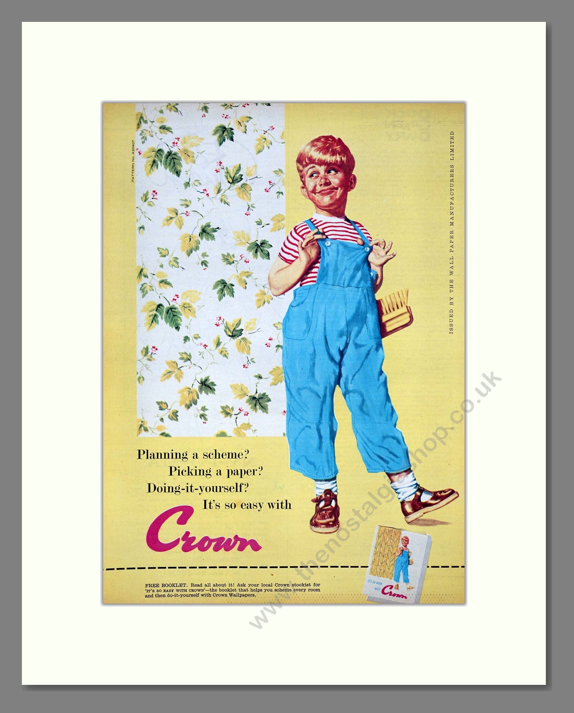 Crown - Wallpapers. Vintage Advert 1961 (ref AD303481) – The Nostalgia Shop