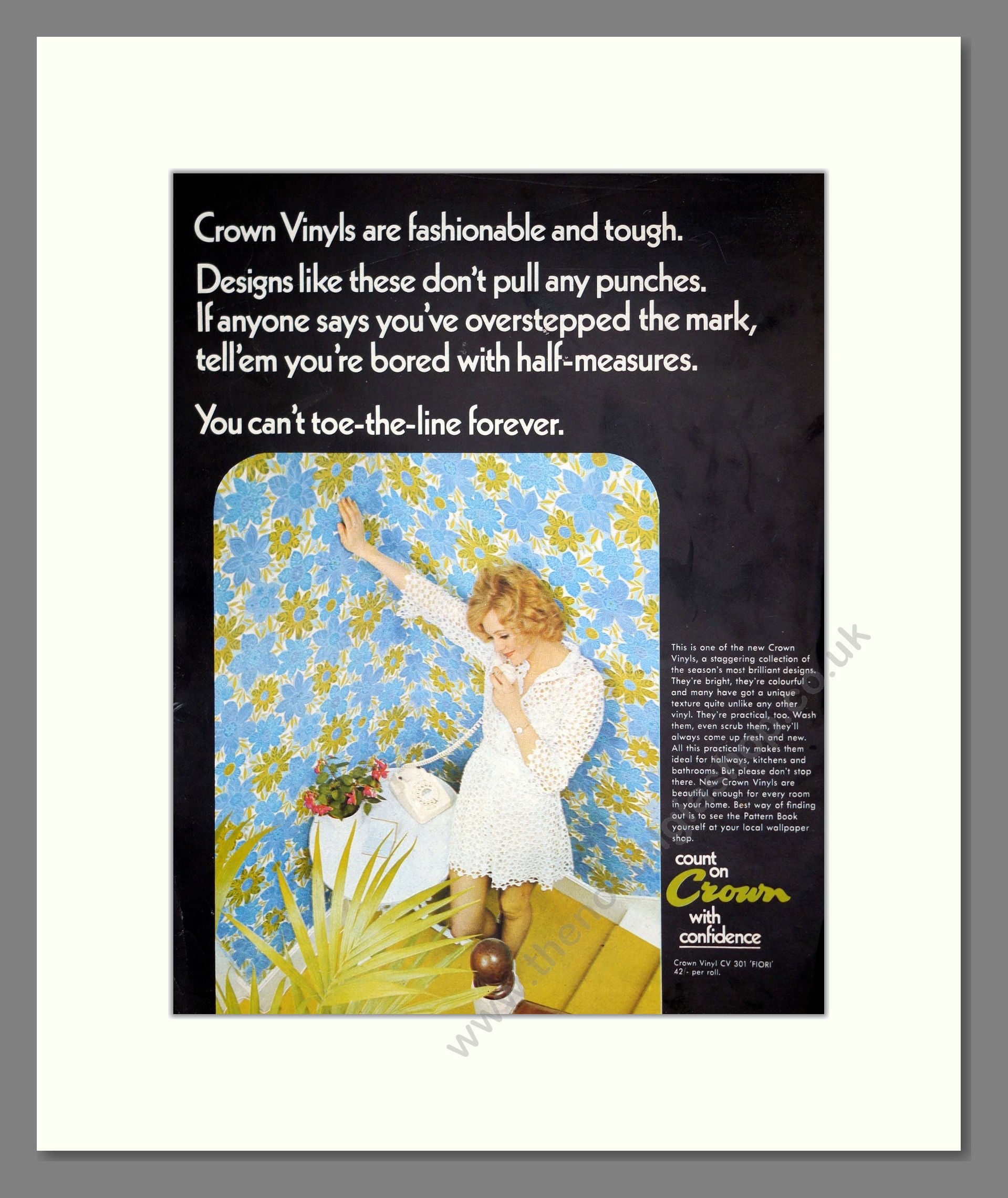 Crown - Vinyls. Vintage Advert 1968 (ref AD303482) – The Nostalgia Shop