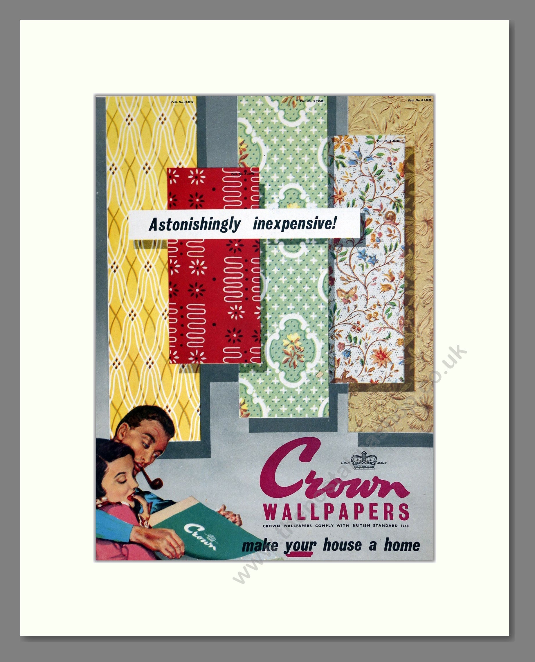 Crown - Wallpapers. Vintage Advert 1955 (ref AD303489) – The Nostalgia Shop