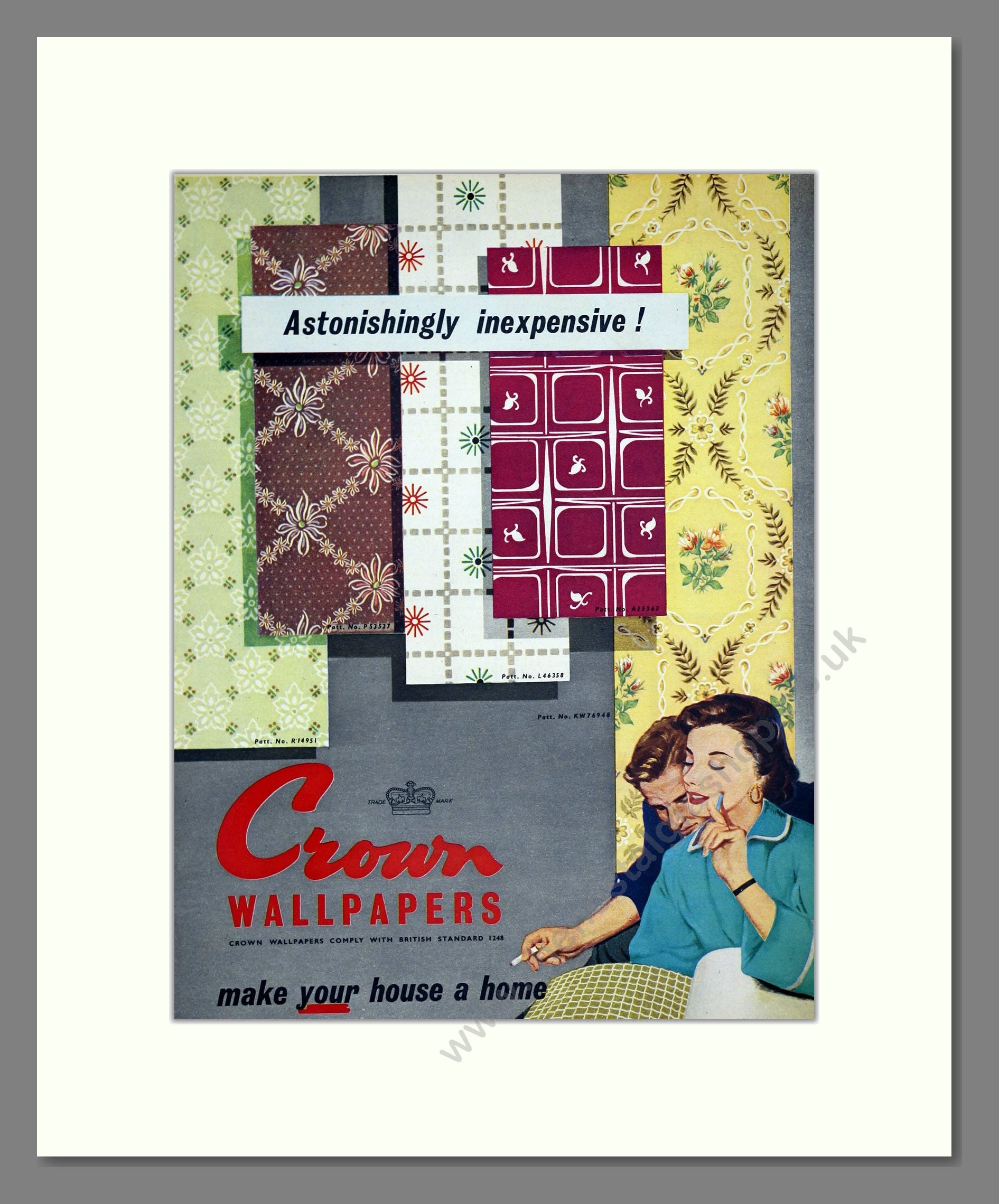 Crown - Wallpapers. Vintage Advert 1955 (ref AD303490) – The Nostalgia Shop