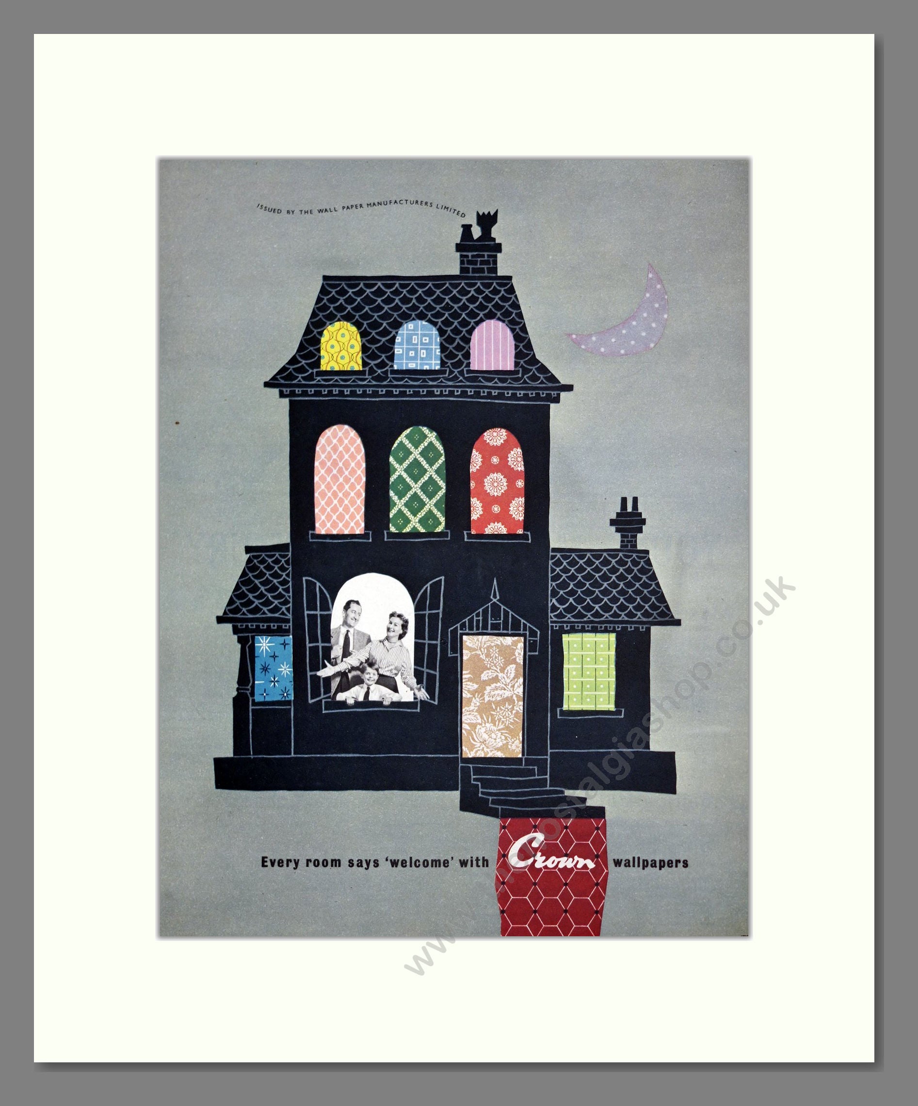 Crown - Wallpapers. Vintage Advert 1957 (ref AD303494) – The Nostalgia Shop