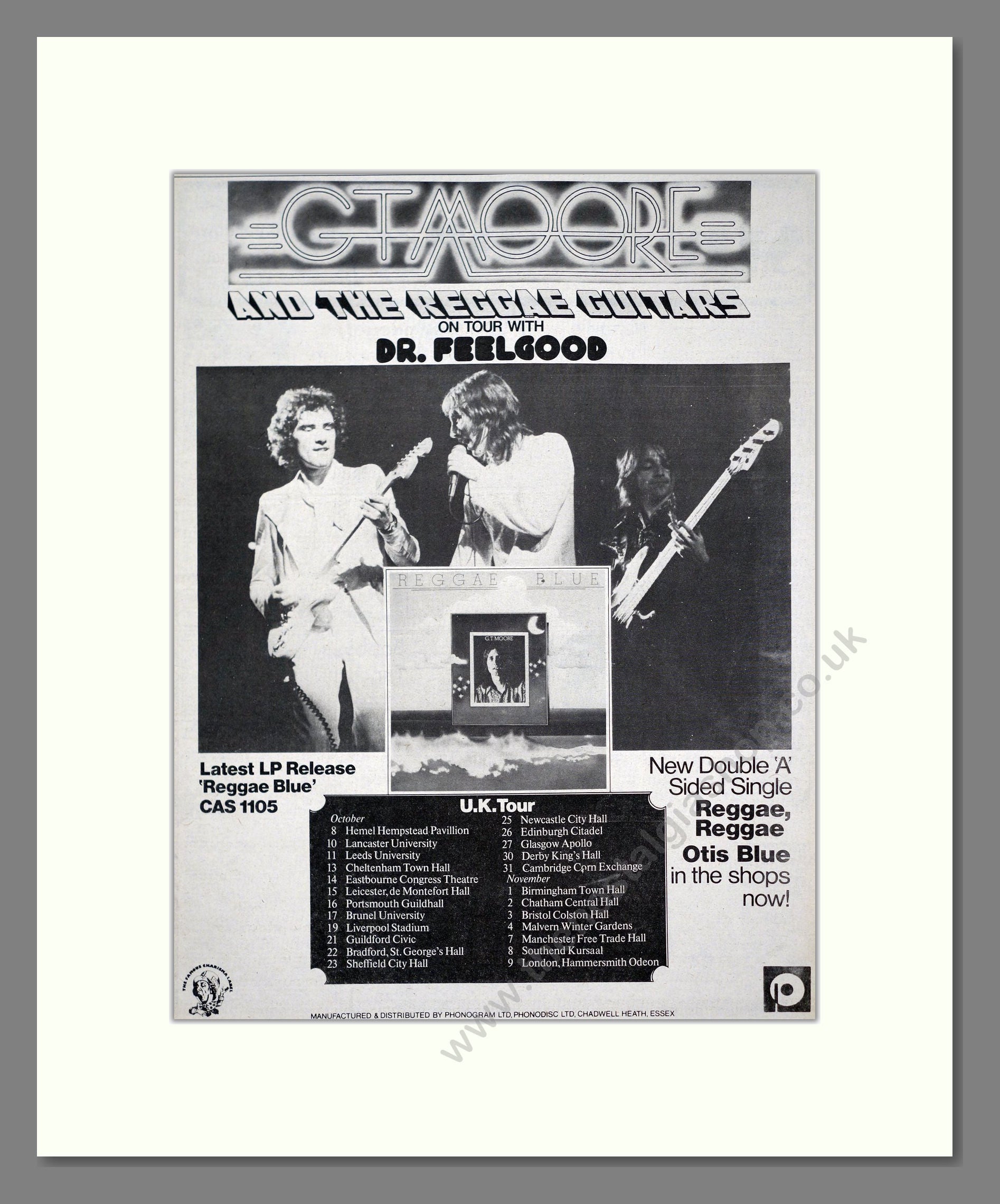 GT Moore - UK Tour. Vintage Advert 1975 (ref AD20305) – The Nostalgia Shop