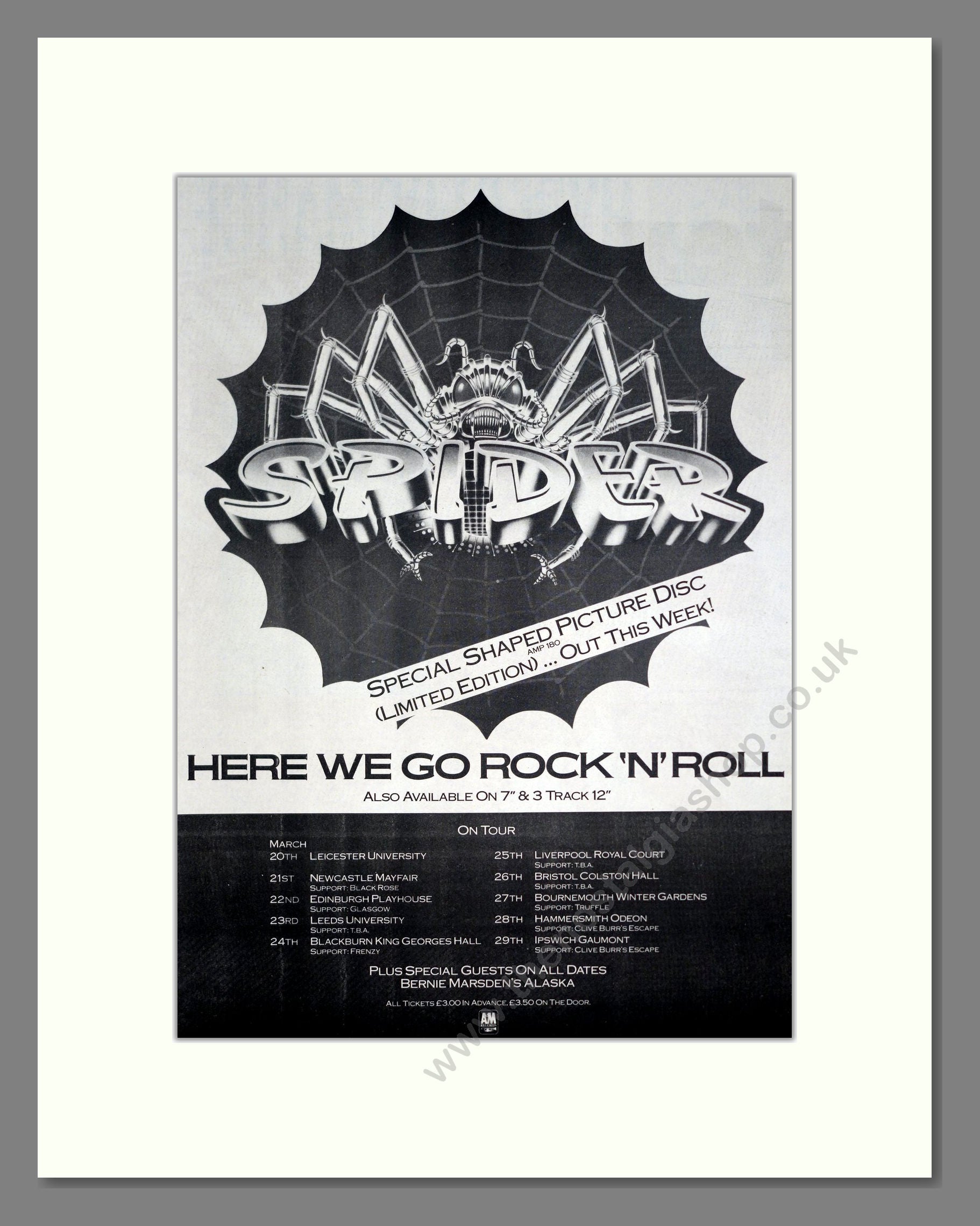 Spider - Here We Go Rock N Roll. Vintage Advert 1984 (ref AD20369 ...