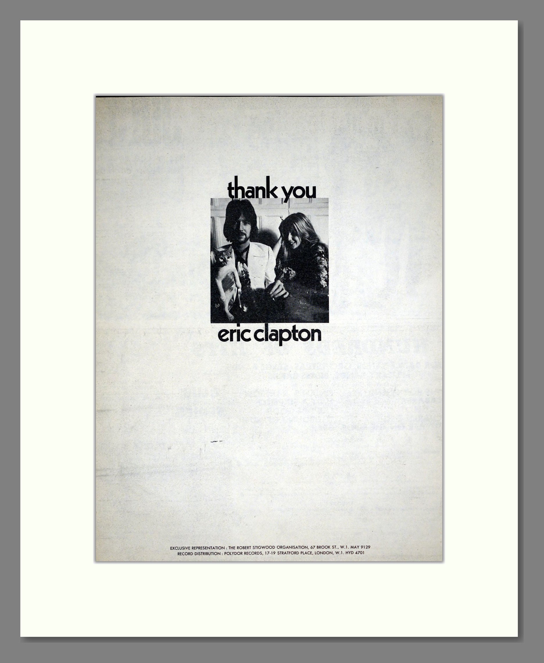 Eric Clapton - Thank You. Vintage Advert 1968 (ref AD20434) – The ...