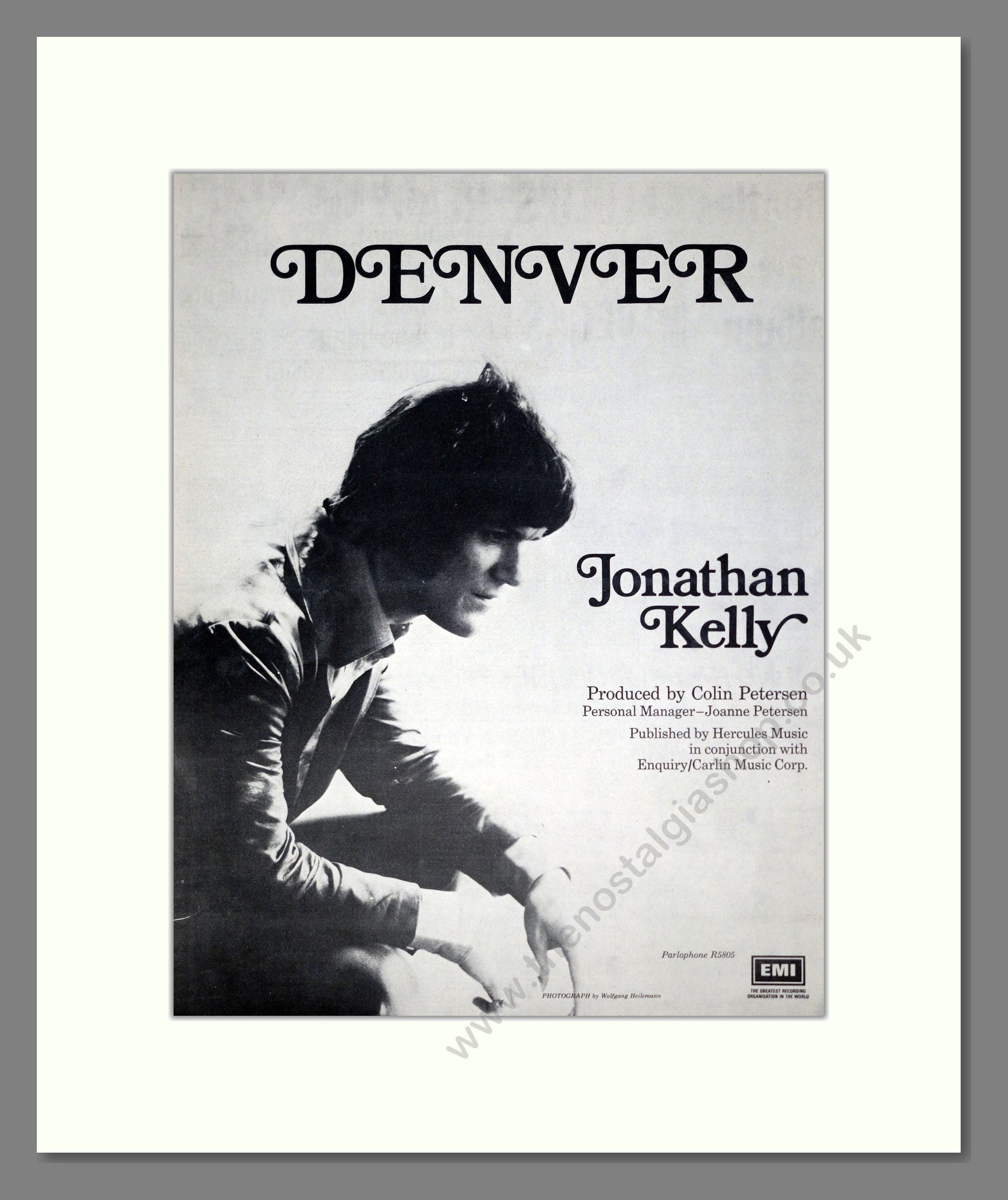 Jonathan Kelly - Denver. Vintage Advert 1969 (ref AD20437) – The ...