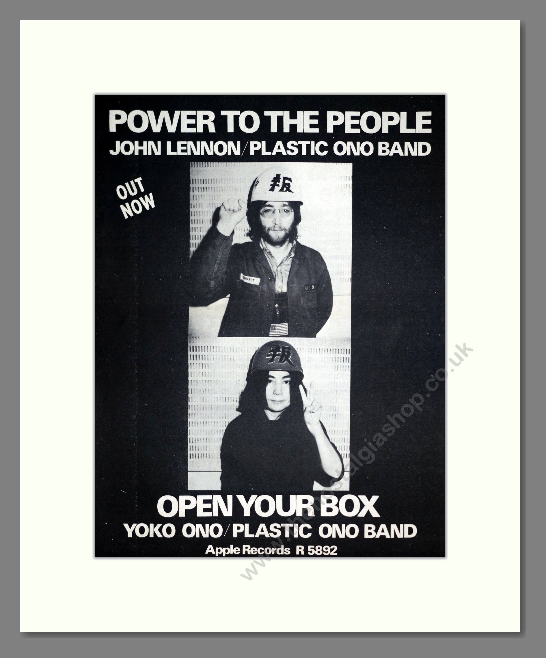 John Lennon / Plastic Ono Band - Open Your Box. Vintage Advert 1971 (r ...
