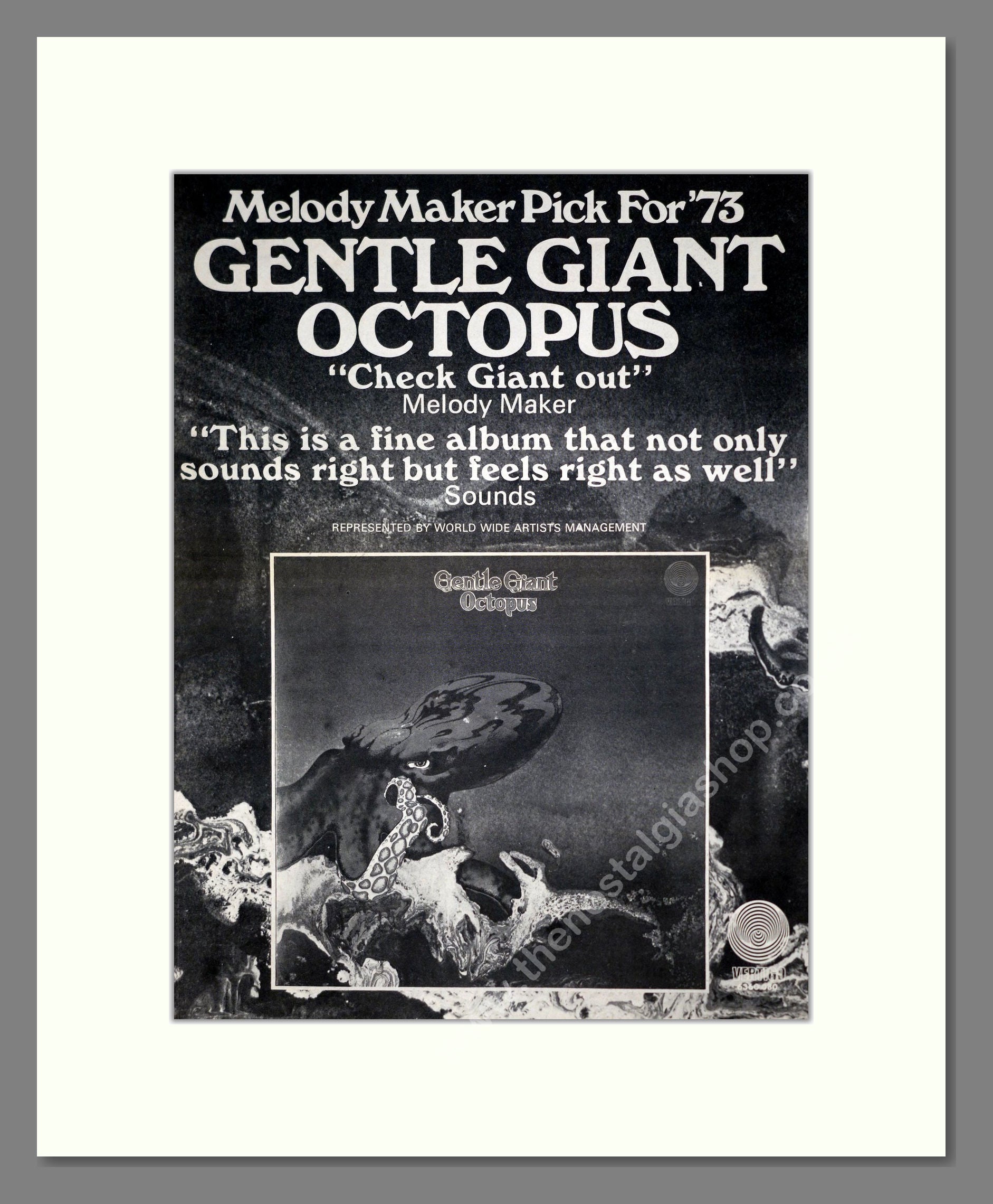 Gentle Giant - Octopus. Vintage Advert 1973 (ref AD20498) – The ...