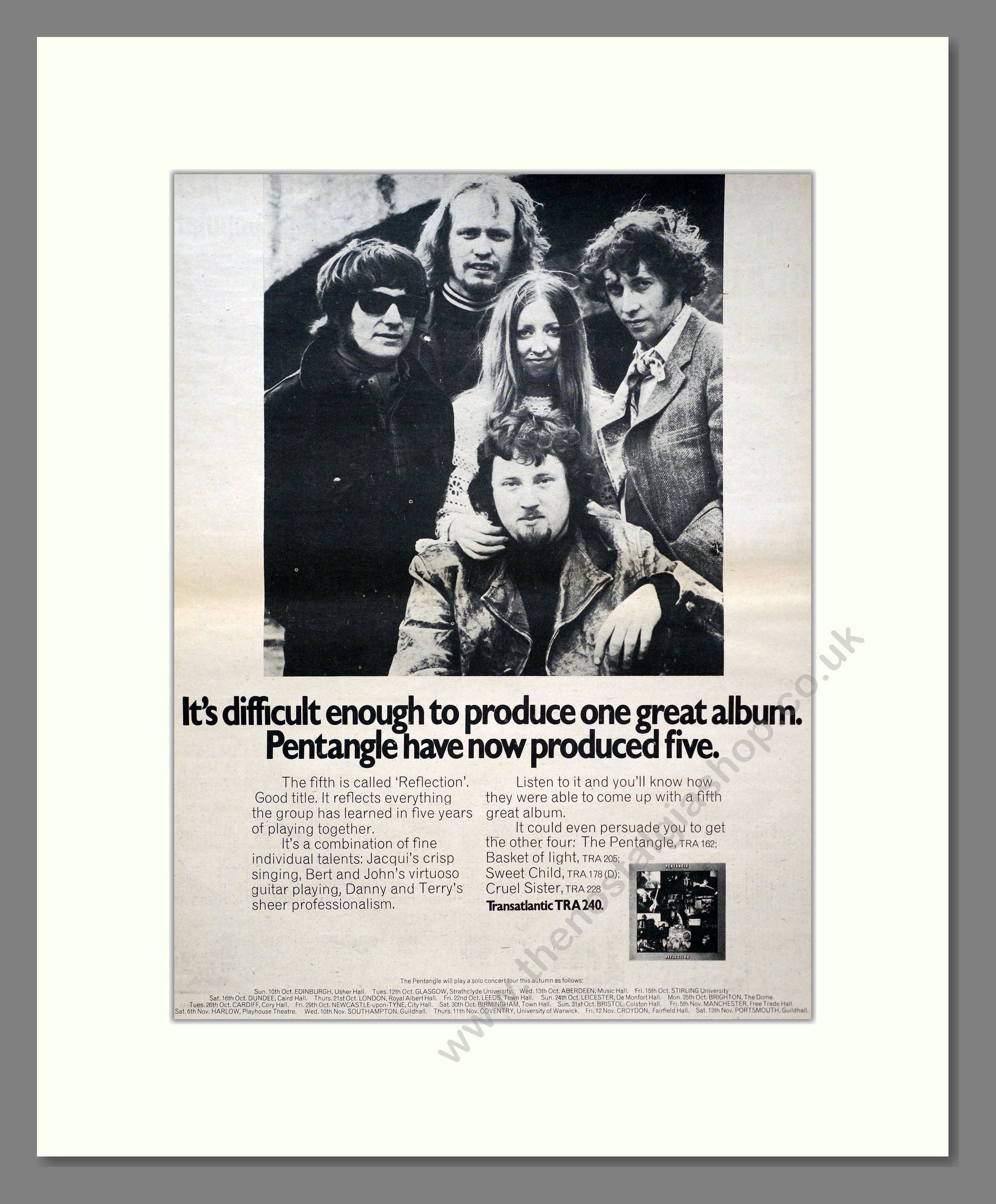 Pentangle - Reflection. Vintage Advert 1972 (ref AD20667) – The ...