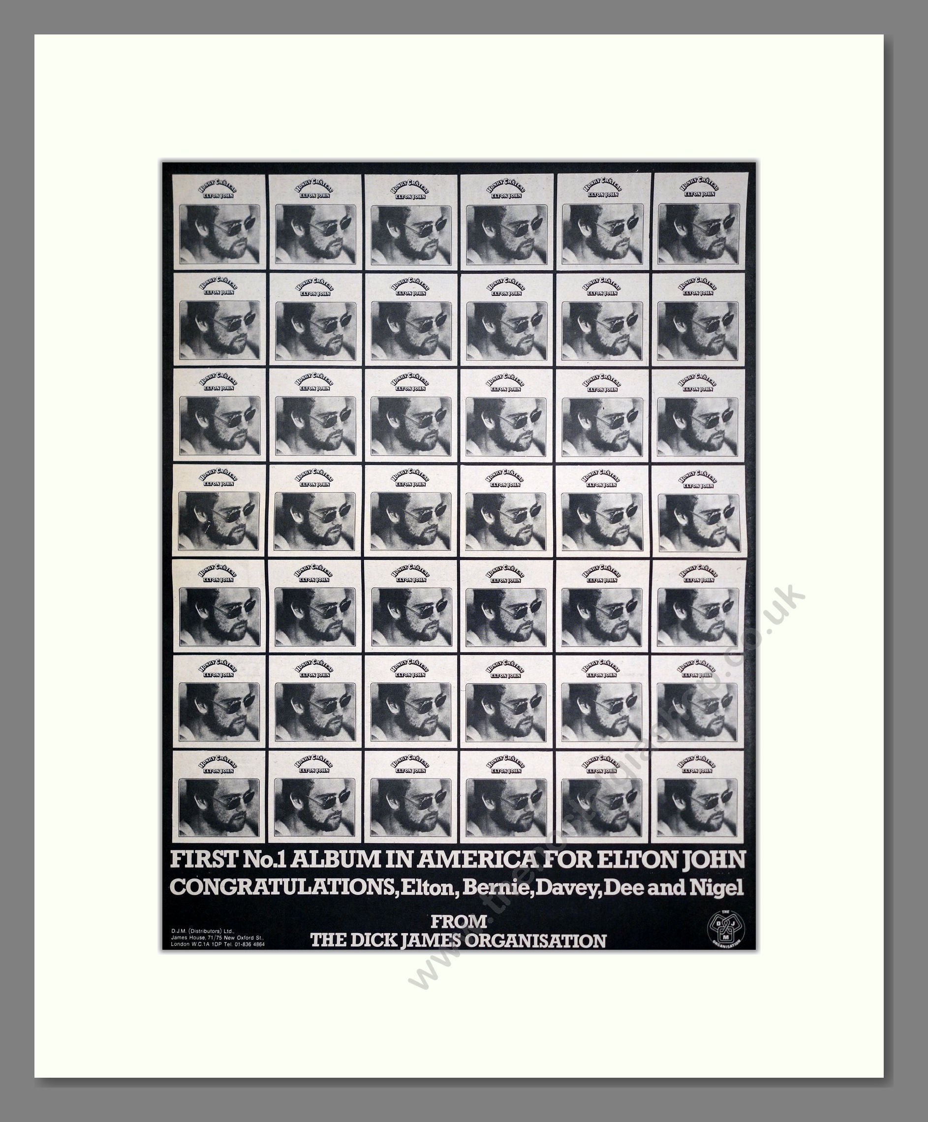 Elton John - First US Number 1. Vintage Advert 1972 (ref AD20769) – The ...