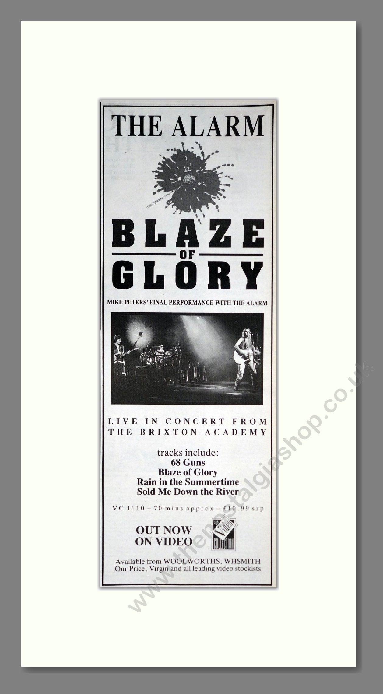 Alarm (The) - Blaze Of Glory. Vintage Advert 1991 (ref AD201468) – The ...