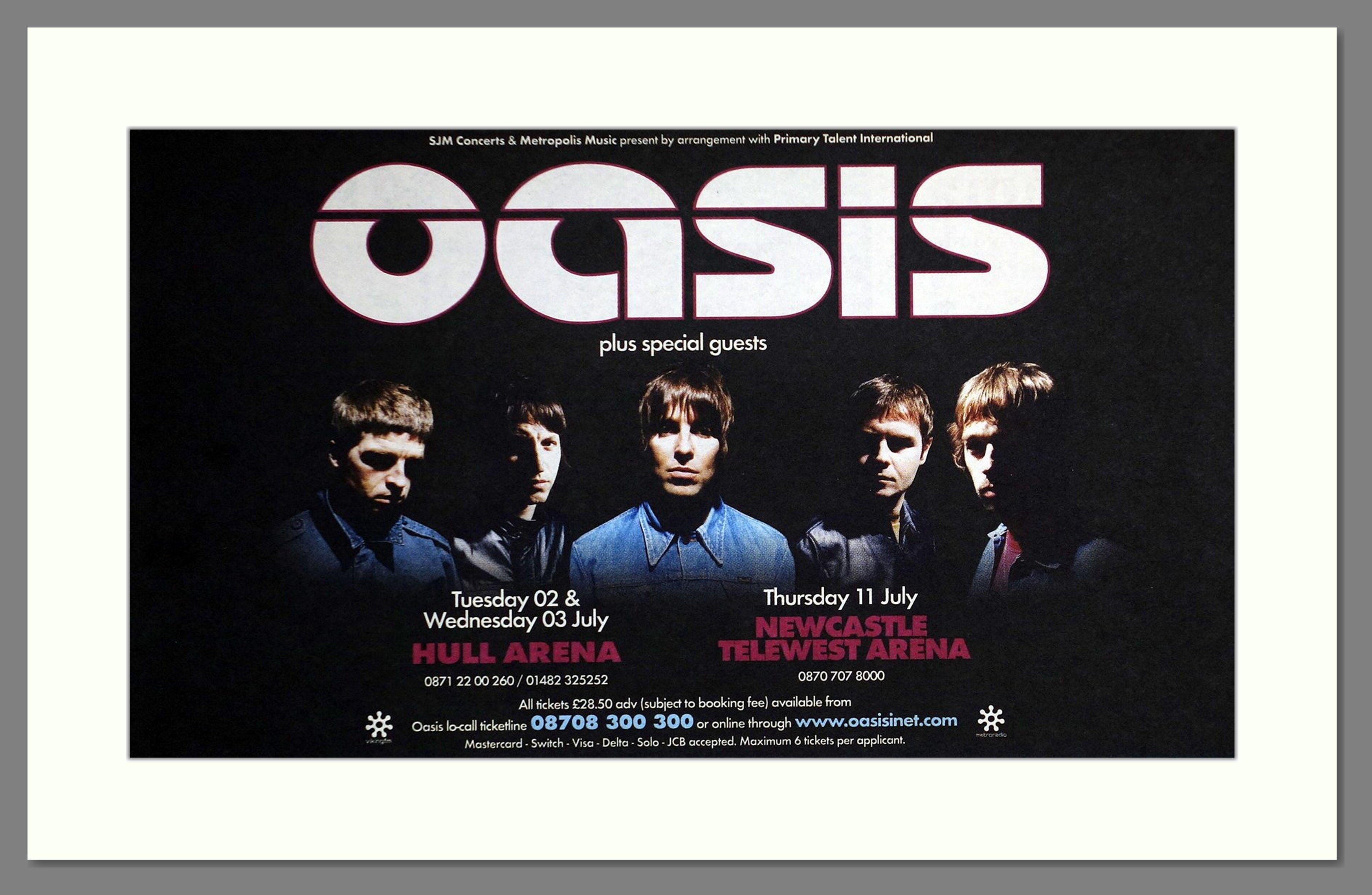 Oasis - UK Tour. Vintage Advert 2002 (ref AD63676) – The Nostalgia Shop