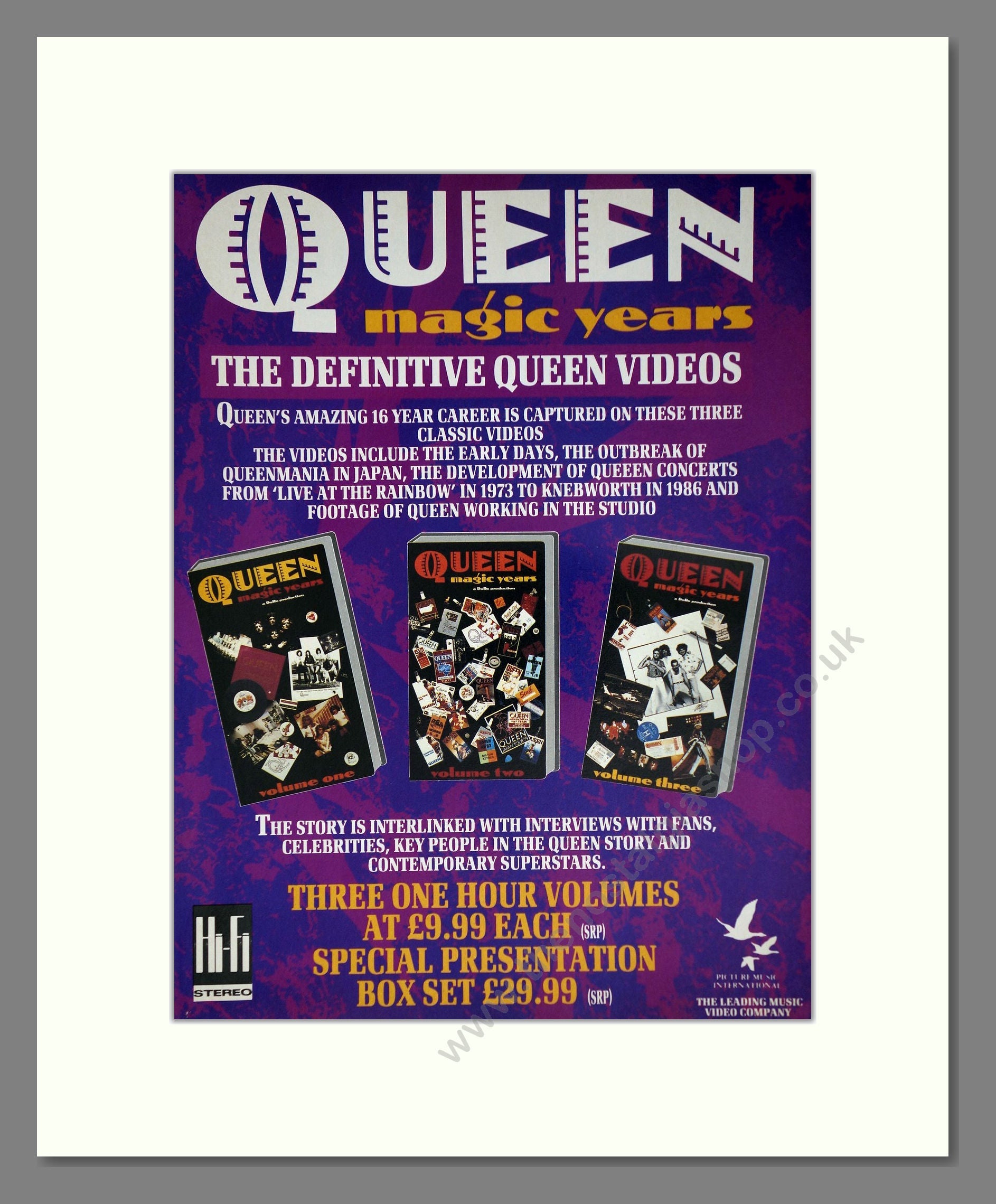 Queen - Magic Years Videos. Vintage Advert 1987 (ref AD63817) – The ...