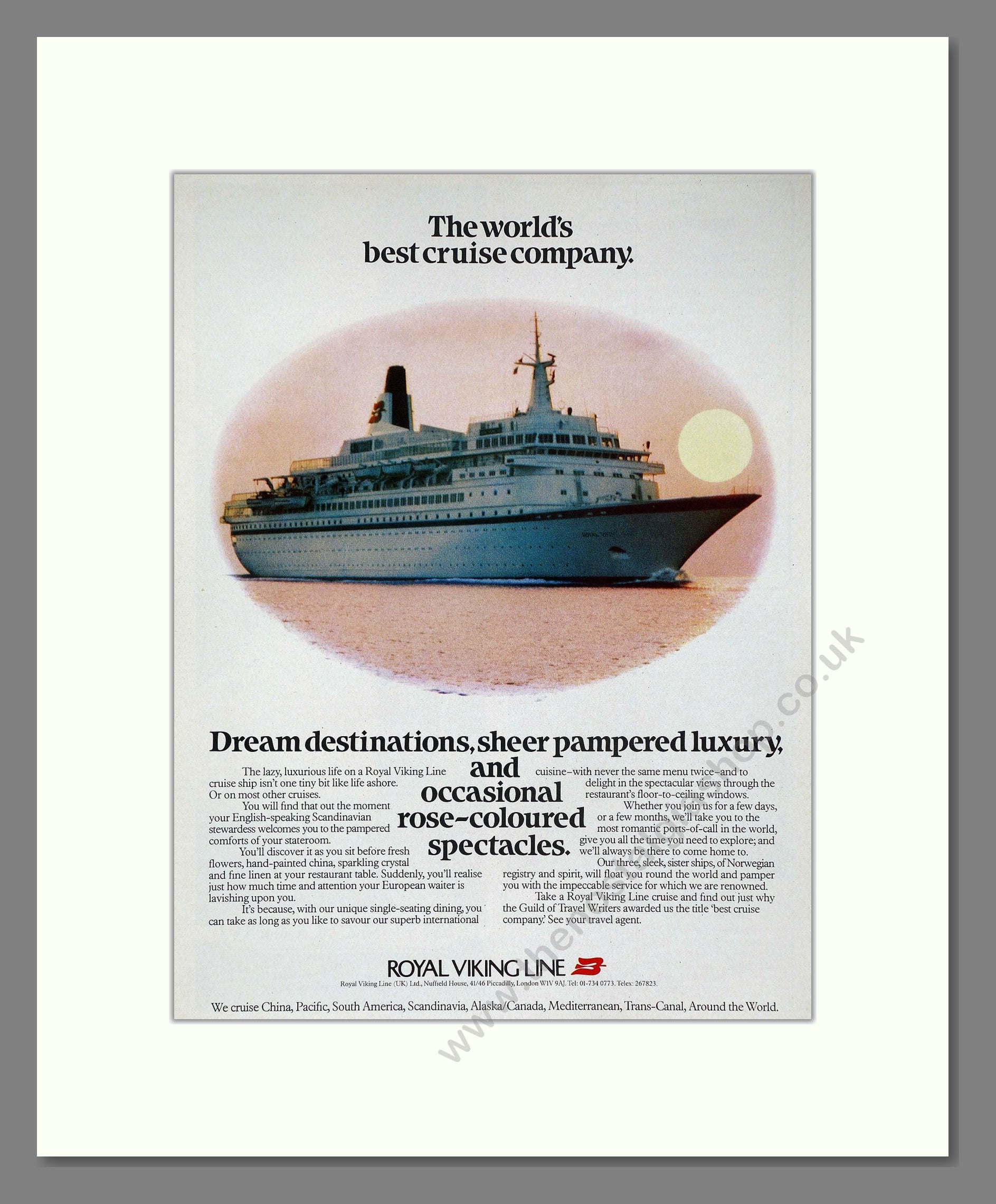 Royal Viking Line - The World's Best Cruise Company. Vintage Advert 19 ...