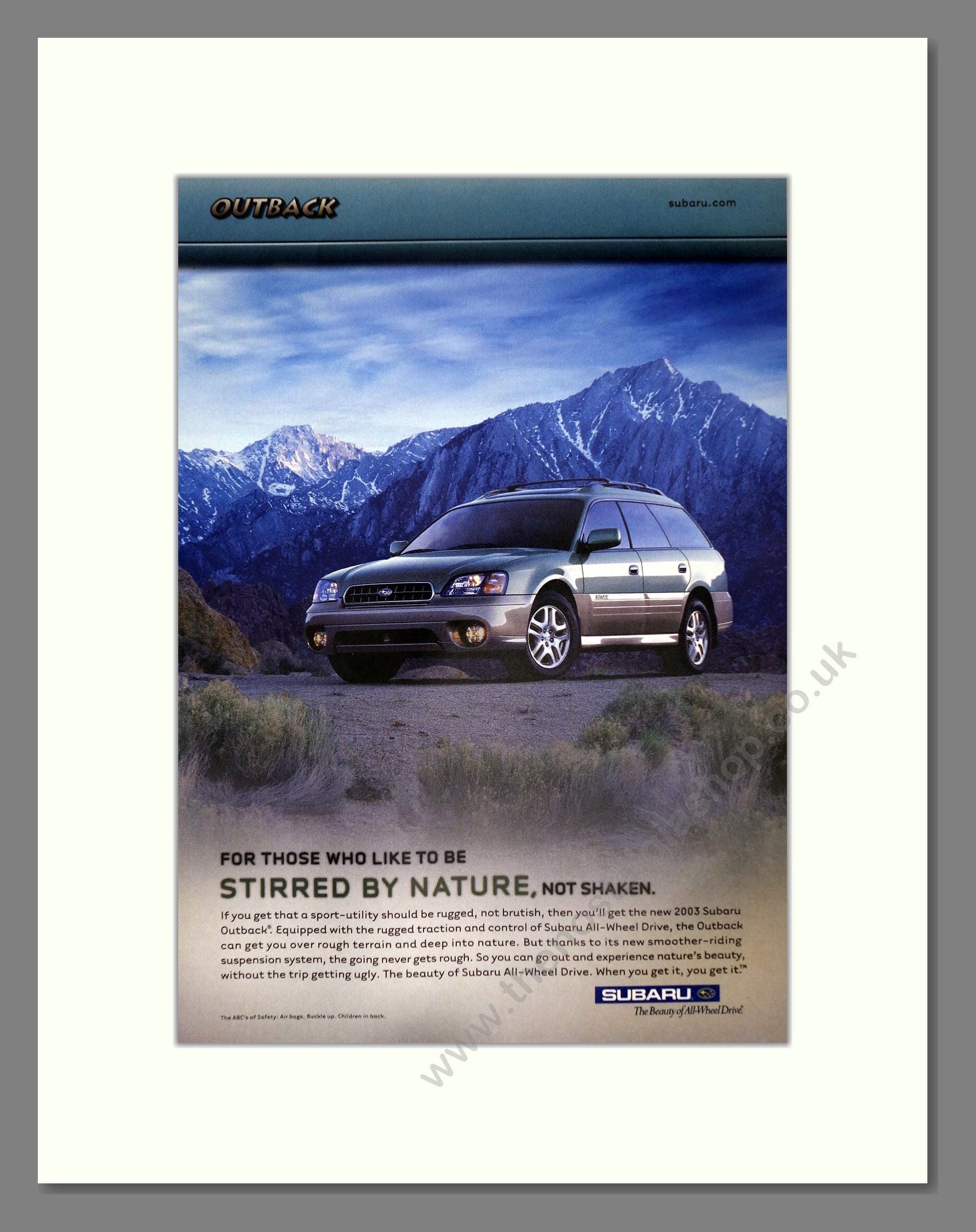 Subaru - Outback. Vintage Advert 2002 (ref AD63991) – The Nostalgia Shop