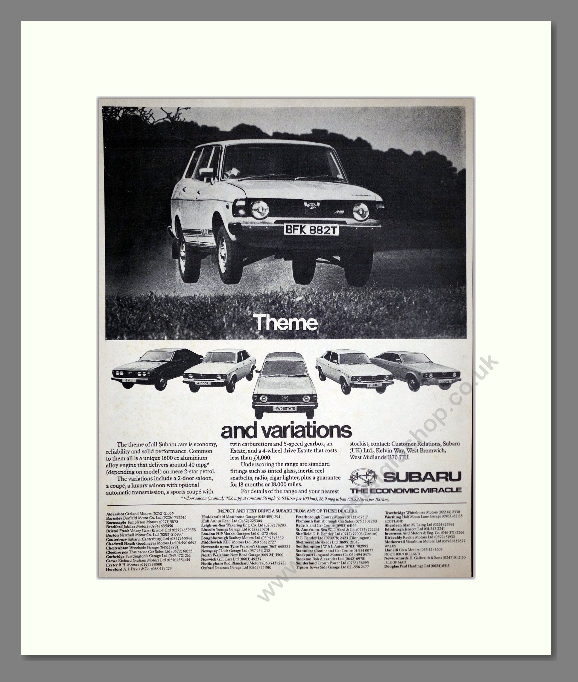 Subaru - Various Models. Vintage Advert 1979 (ref AD64002) – The ...