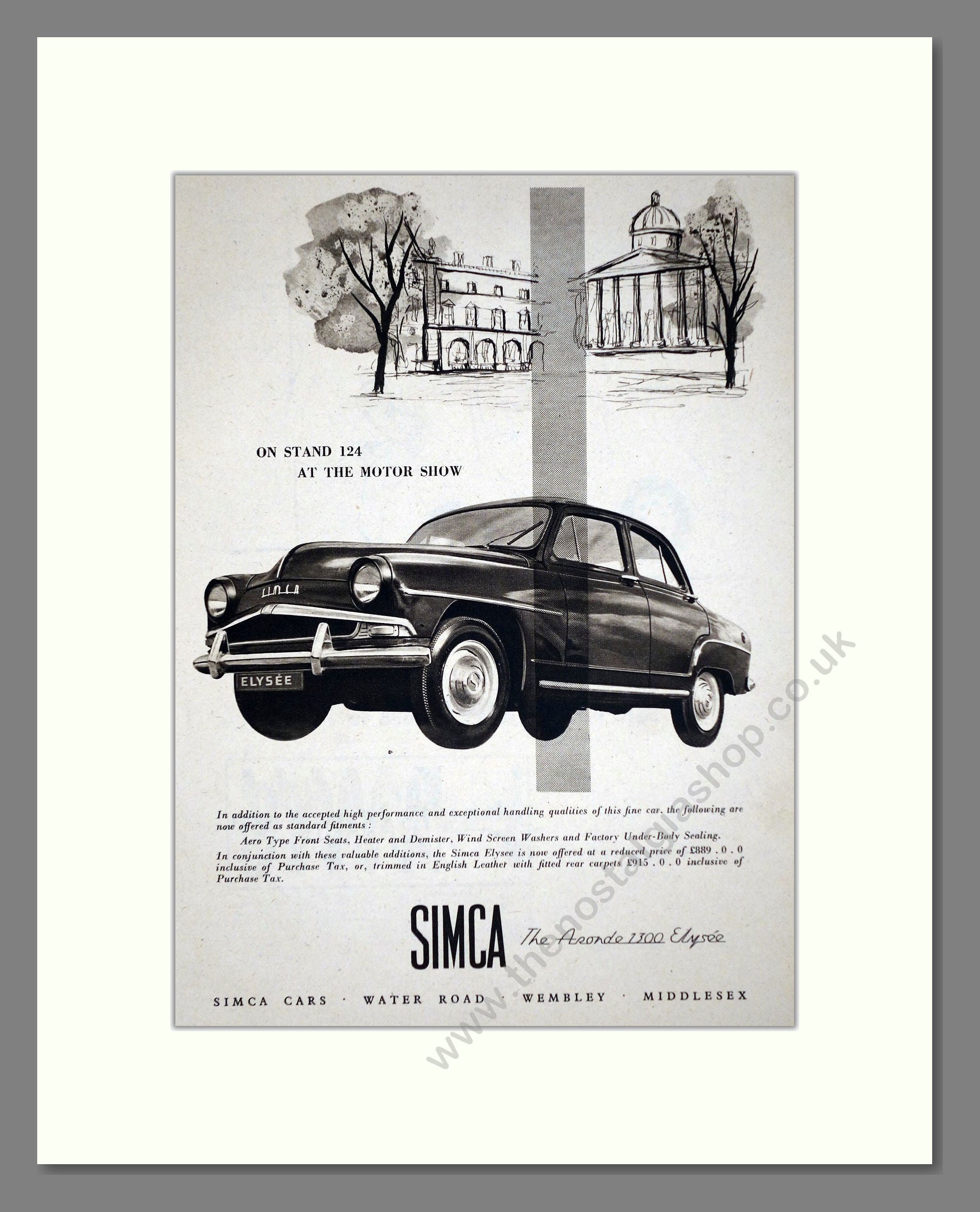 Simca - Aronde 1300 Elysee. Vintage Advert 1956 (ref AD64059) – The ...