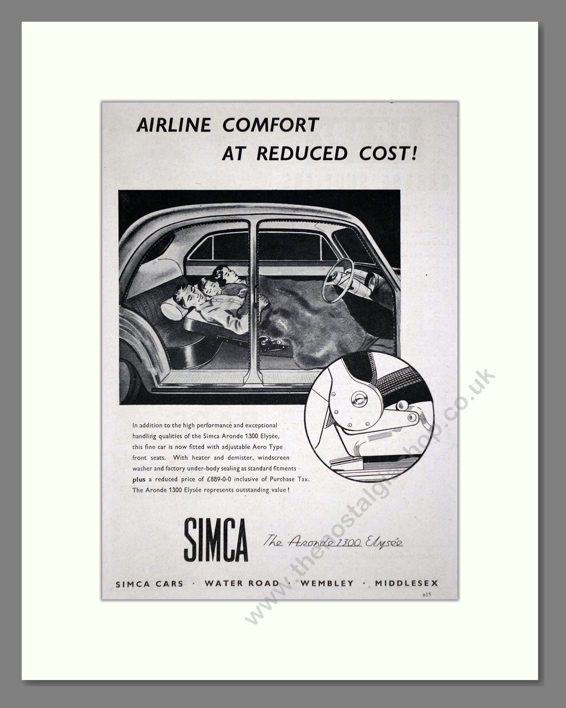 Simca - Elysee. Vintage Advert 1956 (ref AD64065) – The Nostalgia Shop