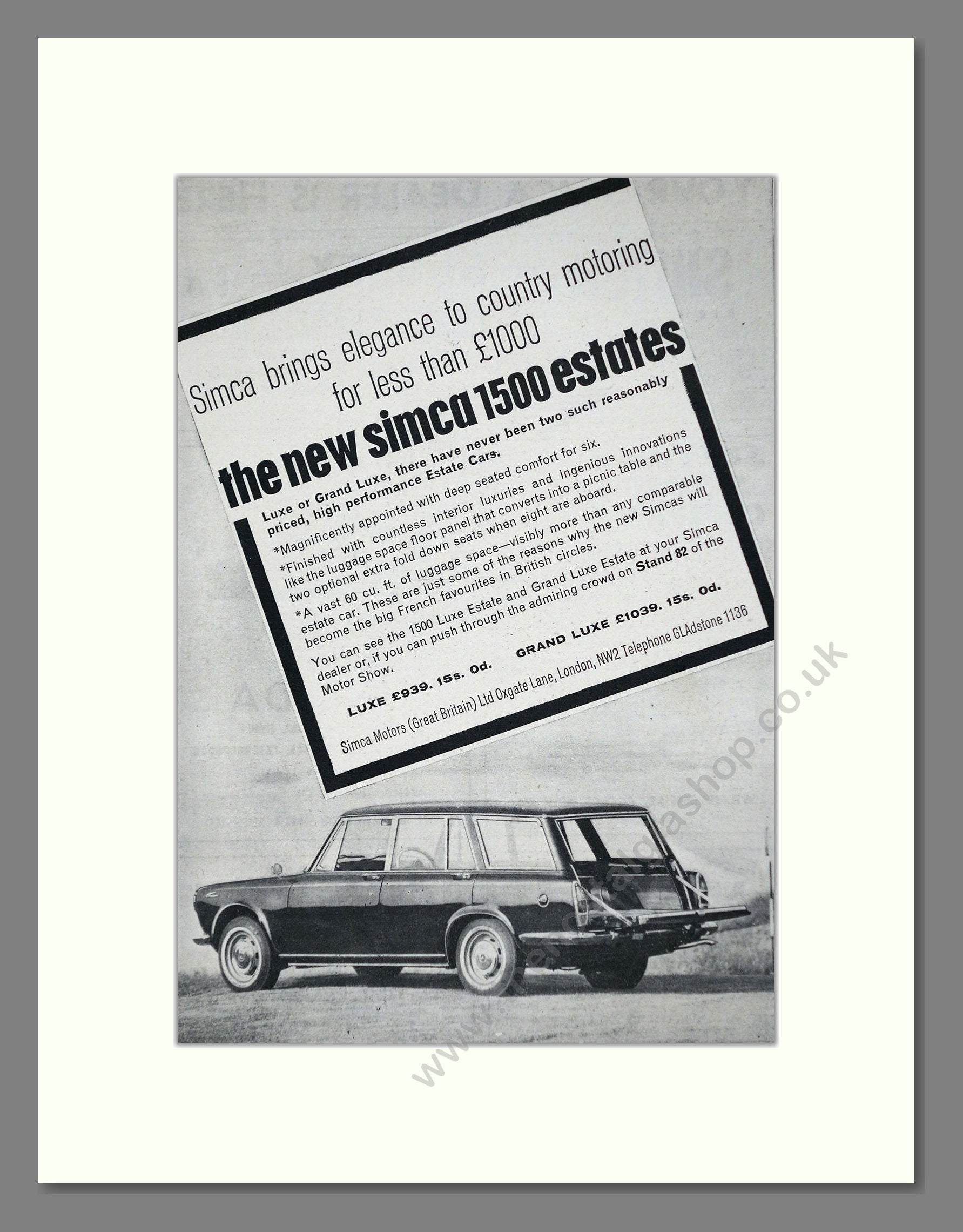 Simca - 1500 Estate. Vintage Advert 1964 (ref AD64087) – The Nostalgia Shop