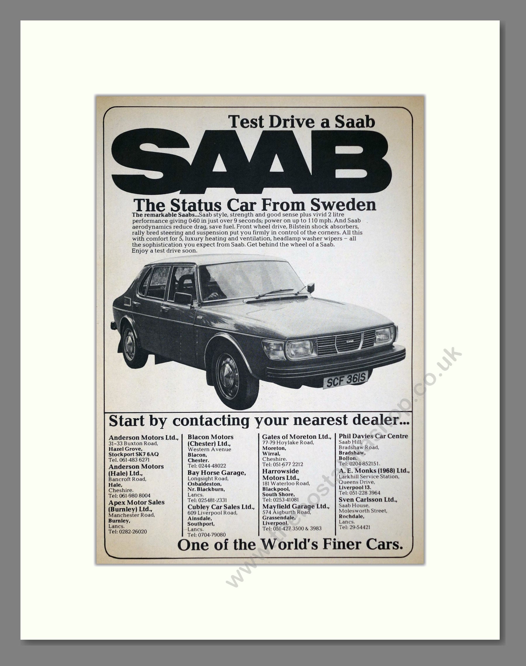 Saab - Status Car. Vintage Advert 1978 (ref AD64133) – The Nostalgia Shop
