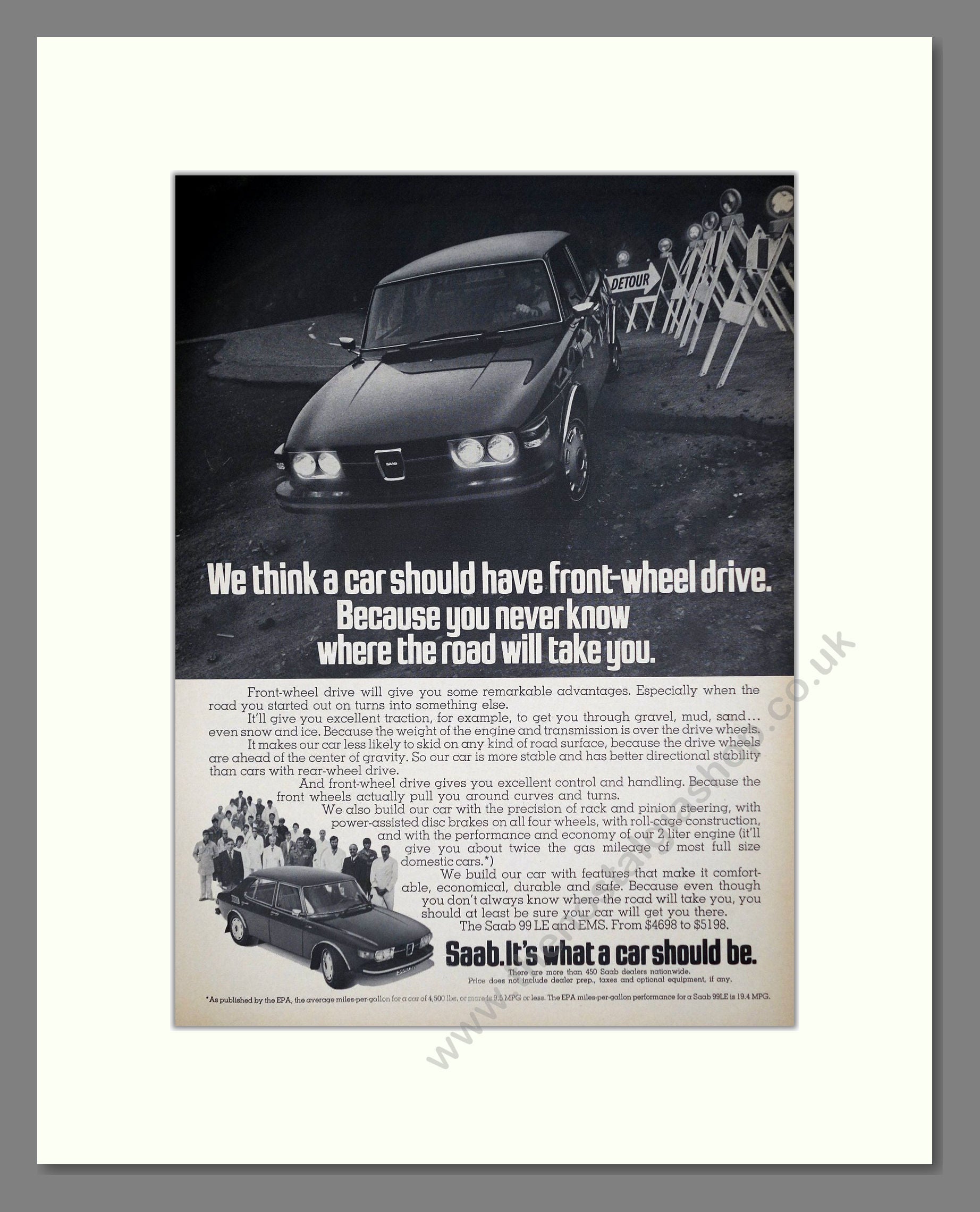Saab - 99. Vintage Advert 1974 (ref AD64140) – The Nostalgia Shop