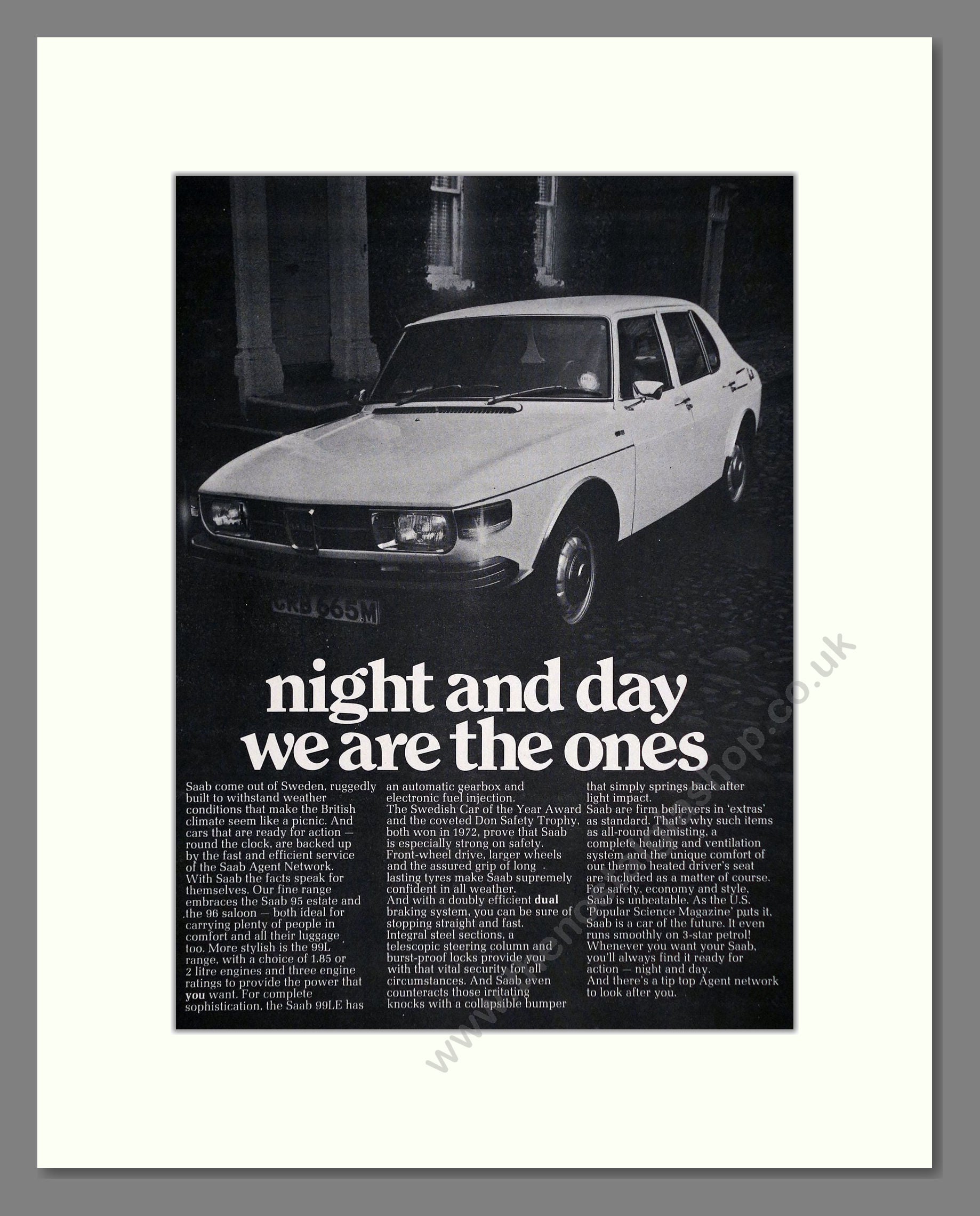 Saab - Night And Day. Vintage Advert 1974 (ref AD64142) – The Nostalgia ...
