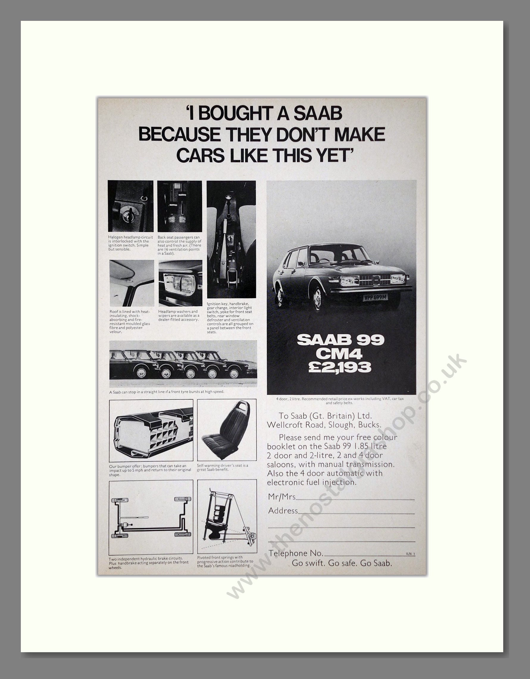 Saab - 99 CM4. Vintage Advert 1974 (ref AD64145) – The Nostalgia Shop