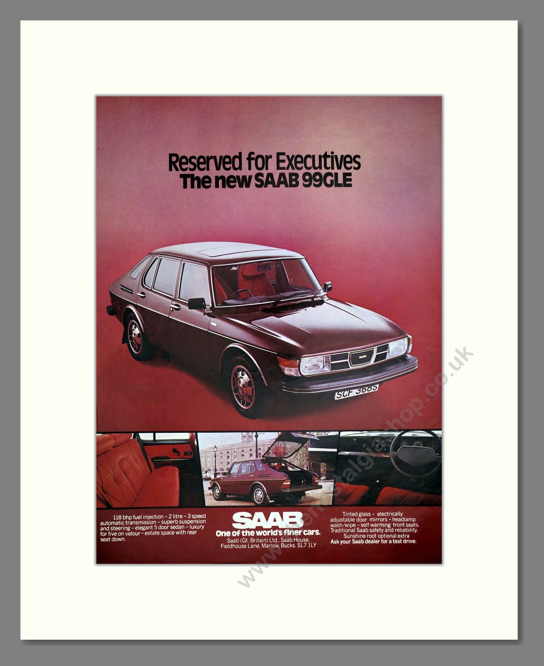 Saab - 99GLE. Vintage Advert 1978 (ref AD64185) – The Nostalgia Shop