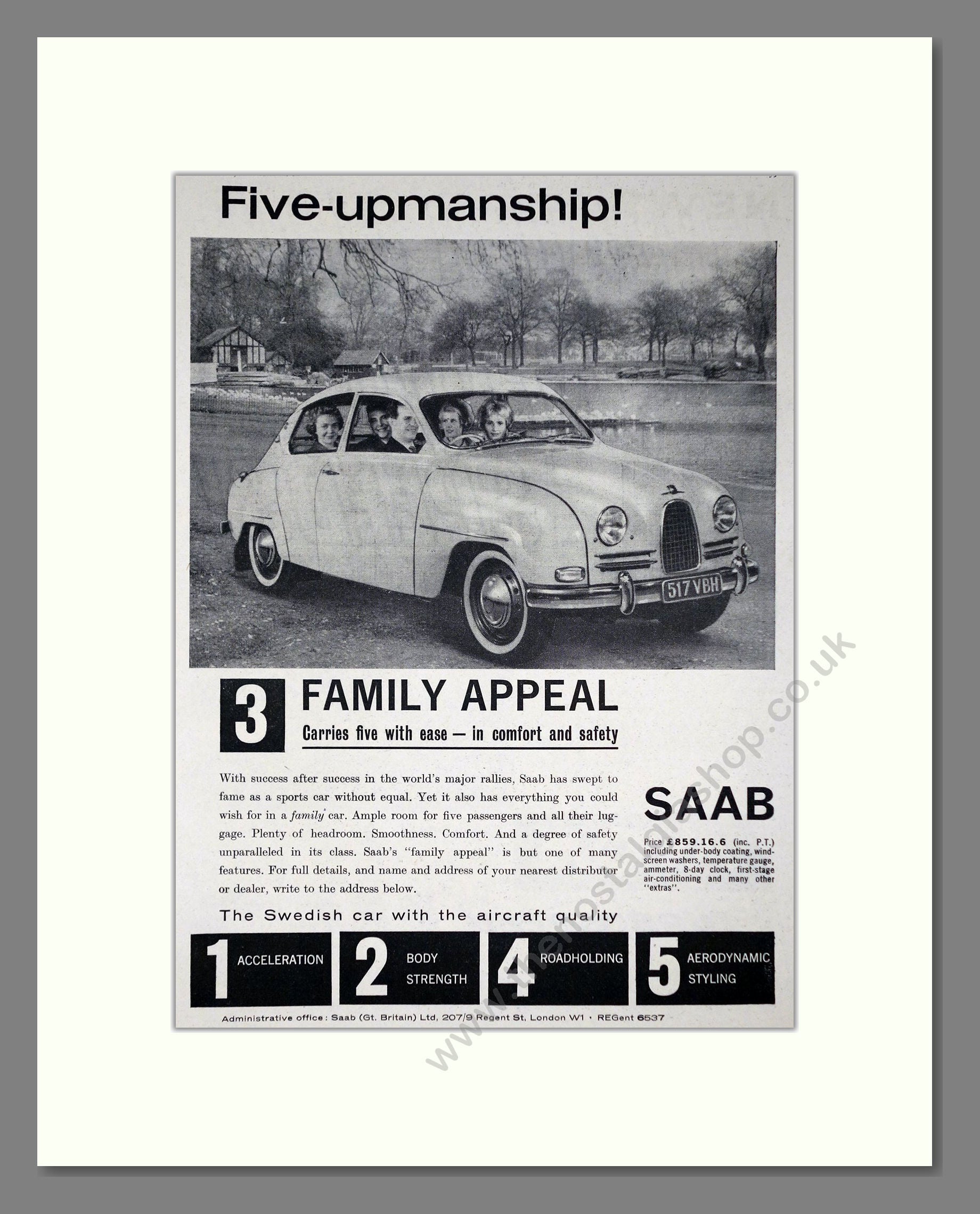 Saab - Family Appeal. Vintage Advert 1962 (ref AD64217) – The Nostalgia ...