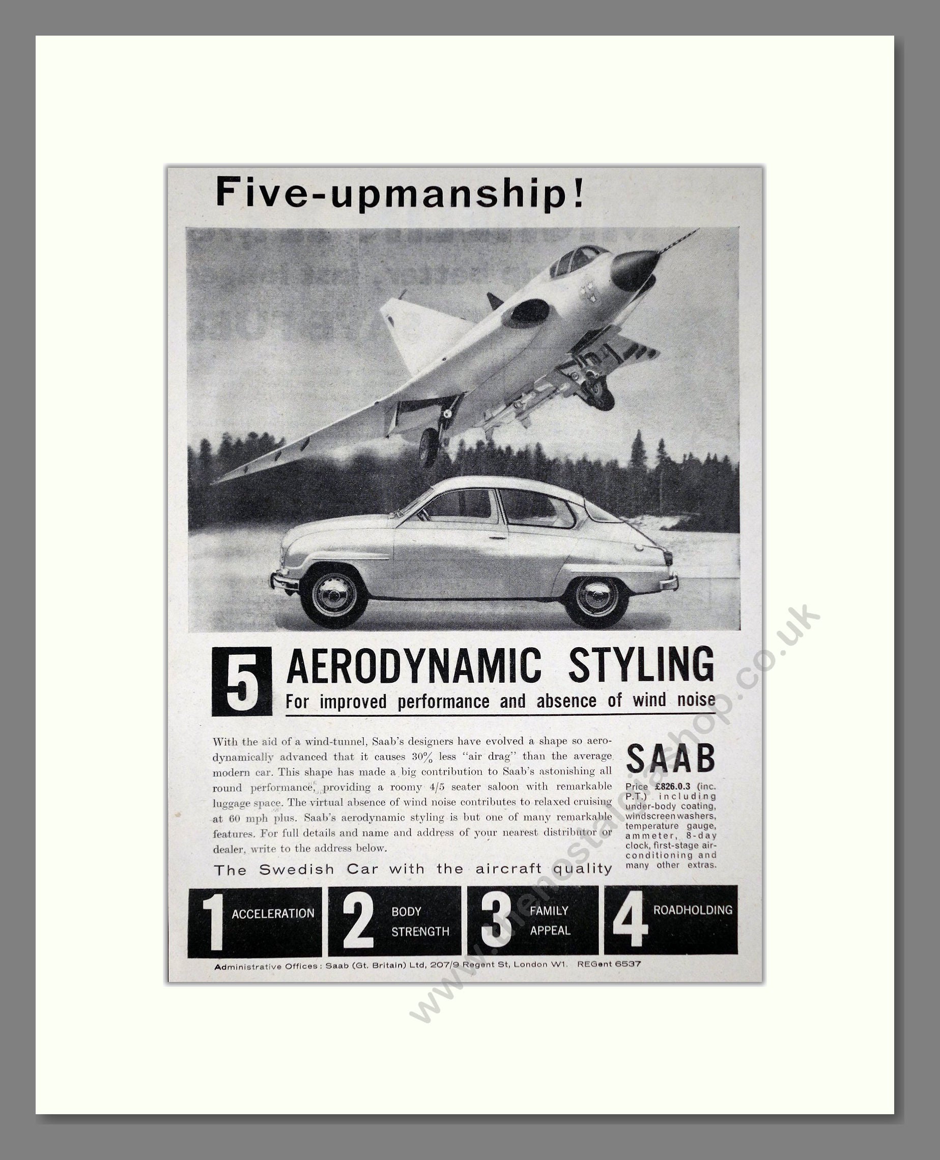 Saab - Aerodynamic Styling. Vintage Advert 1962 (ref AD64218) – The ...