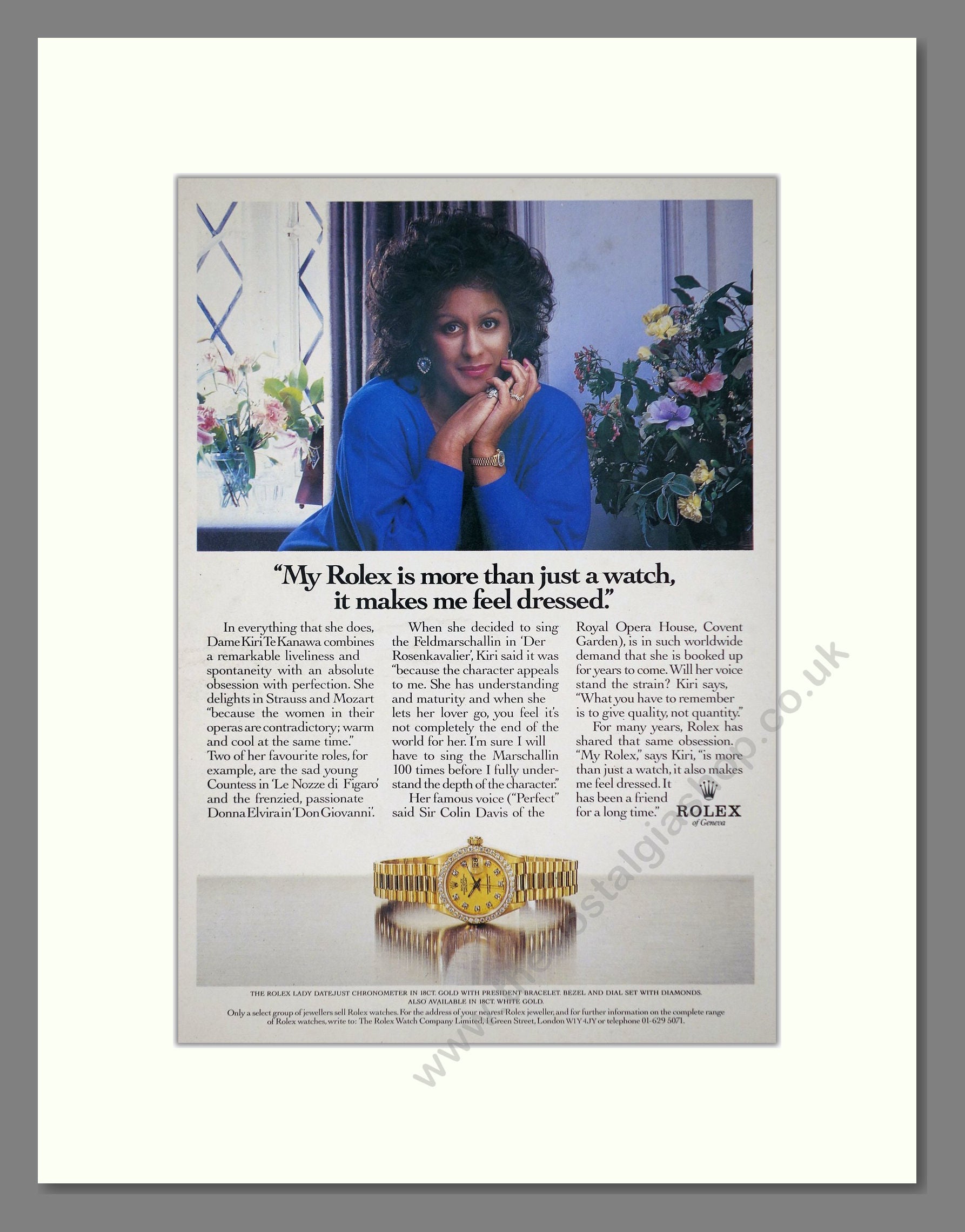 Rolex - Datejust. Vintage Advert 1988 (ref AD64256) – The Nostalgia Shop