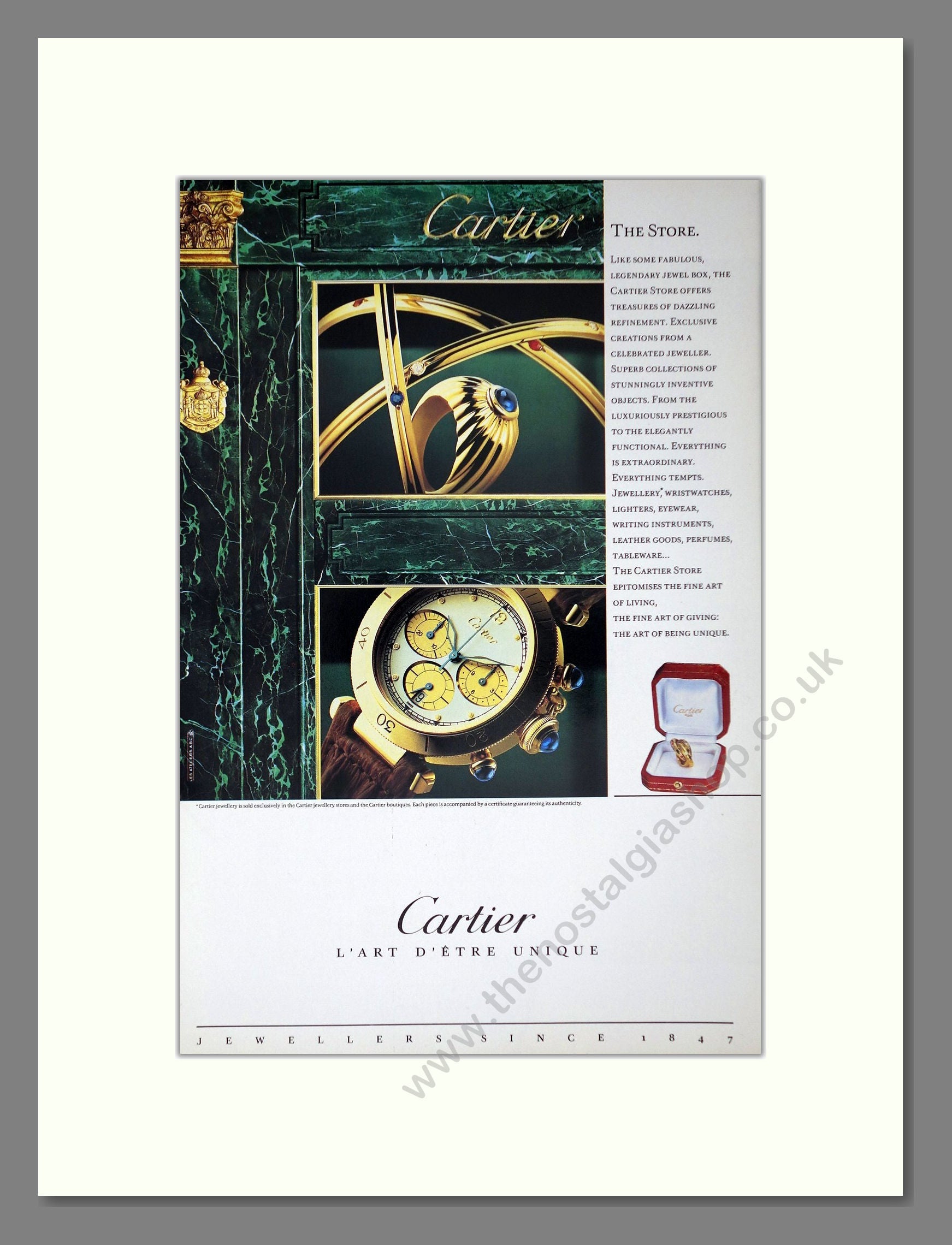 Cartier - Watches And Jewellery. Vintage Advert 1991 (ref AD64277 ...