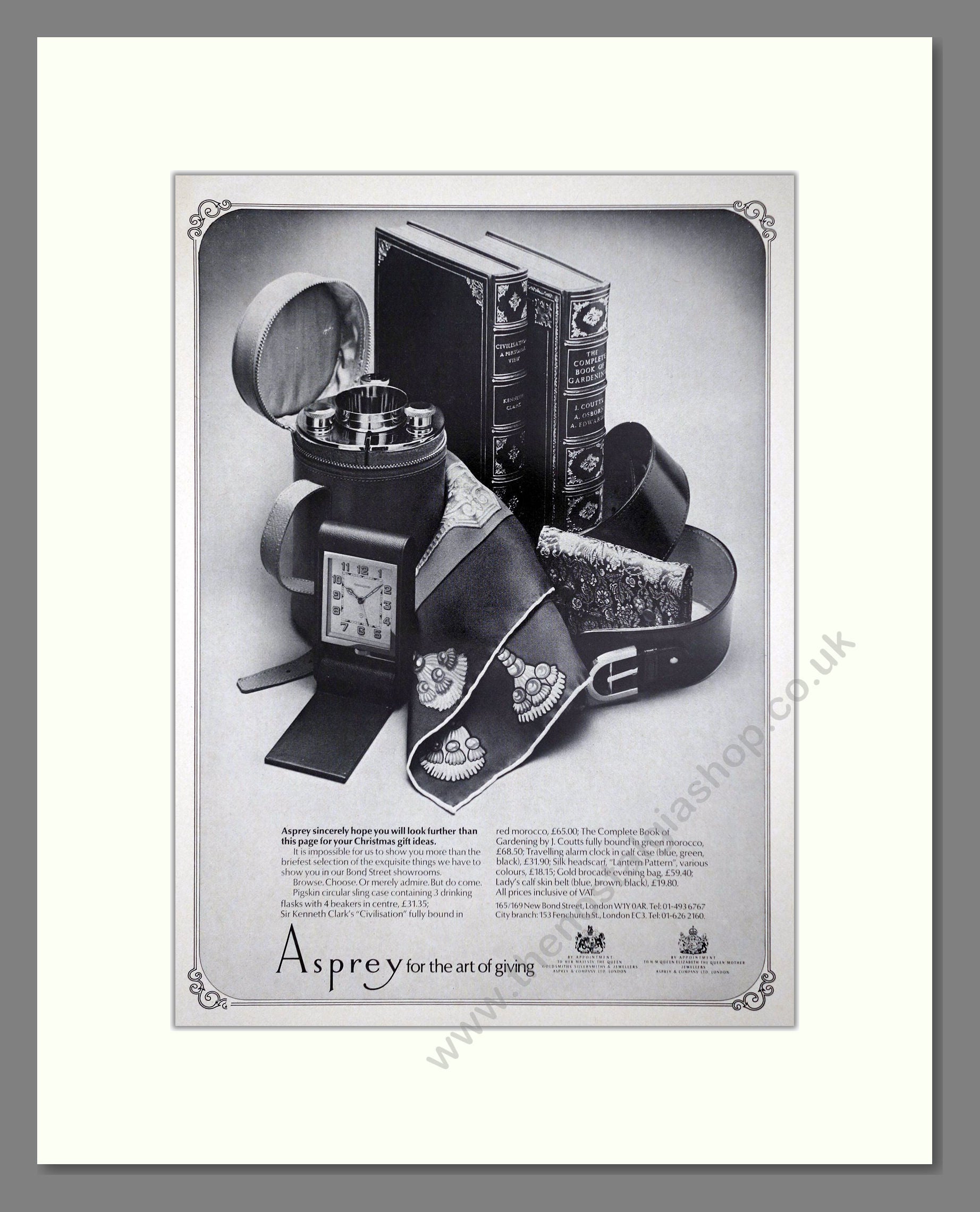 Asprey - Gift Ideas. Vintage Advert 1973 (ref AD64350) – The Nostalgia Shop