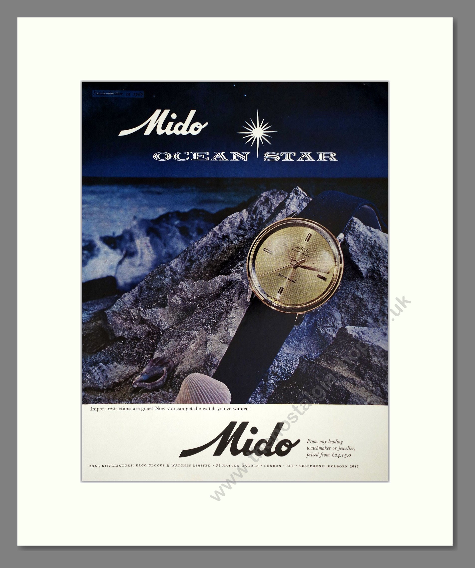 Mido - Ocean Star. Vintage Advert 1960 (ref AD64354) – The Nostalgia Shop