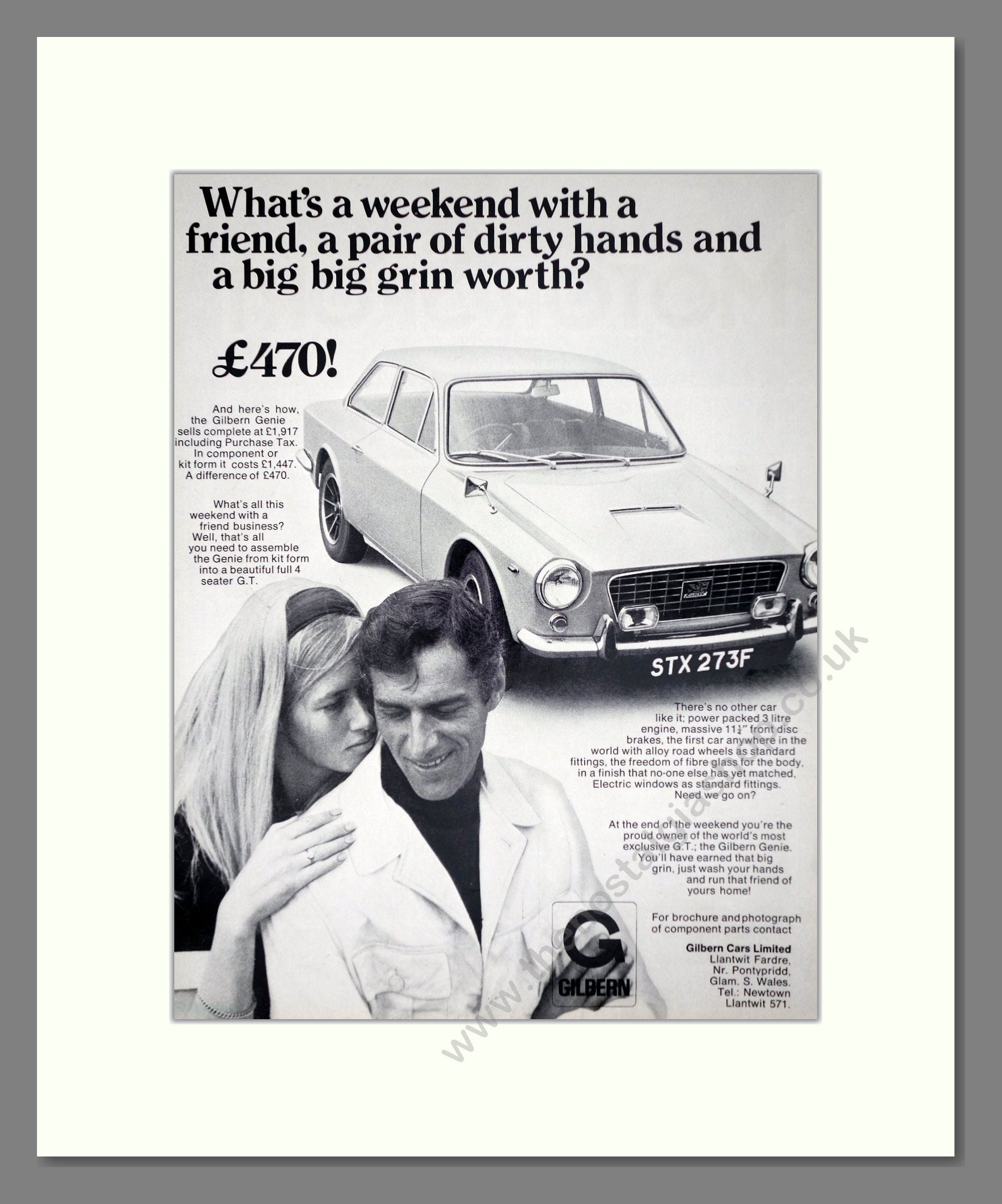 Gilbern - Genie. Vintage Advert 1968 (ref AD64411) – The Nostalgia Shop