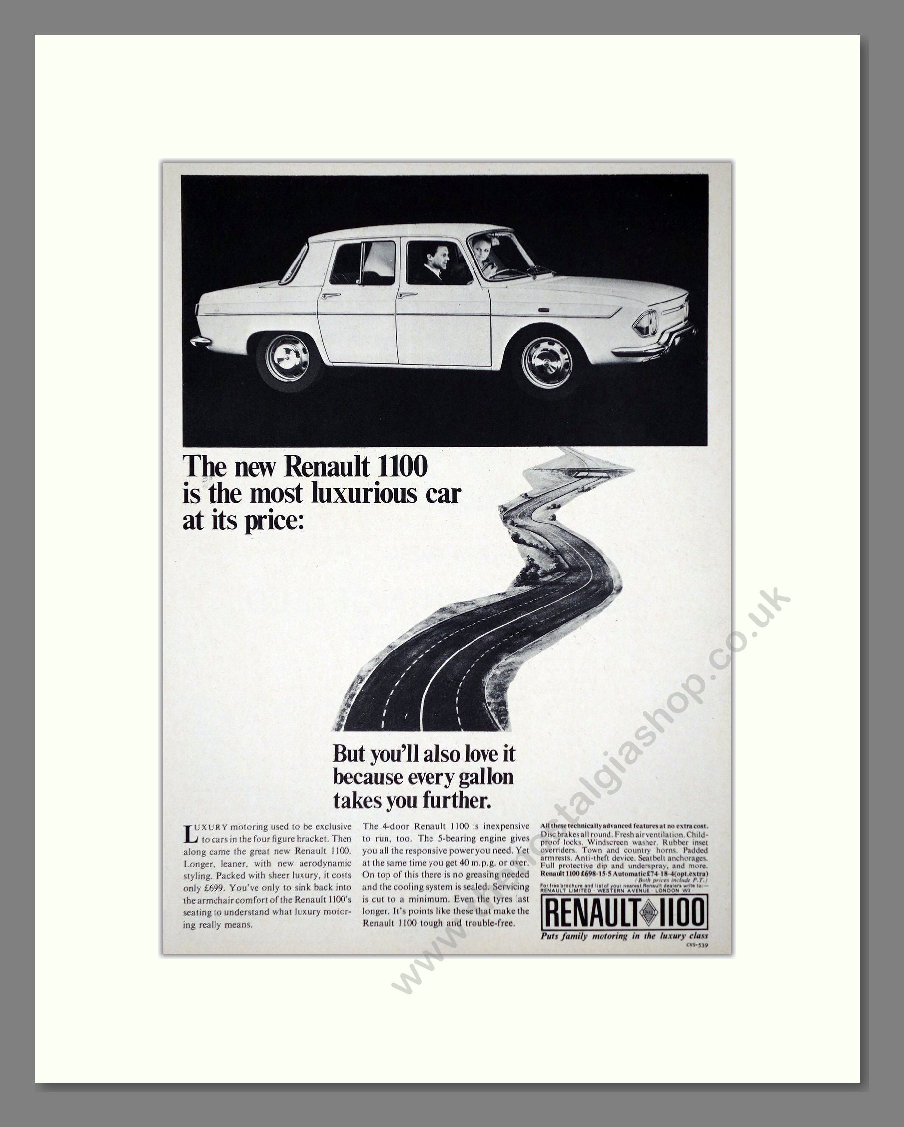 Renault - 1100. Vintage Advert 1966 (ref AD64506) – The Nostalgia Shop