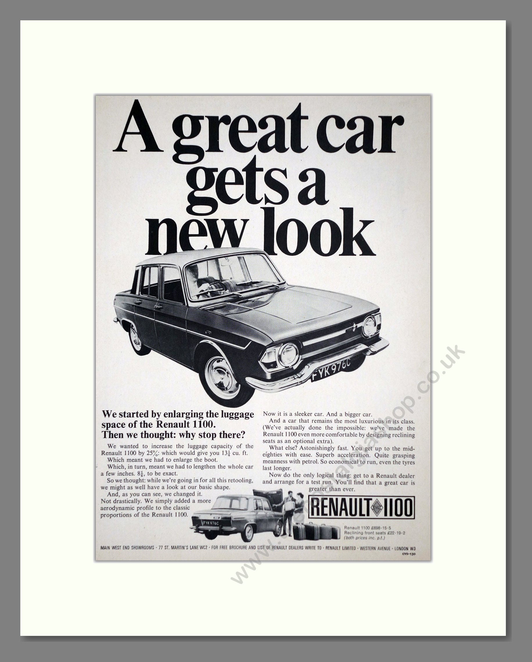Renault - 1100. Vintage Advert 1965 (ref AD64509) – The Nostalgia Shop