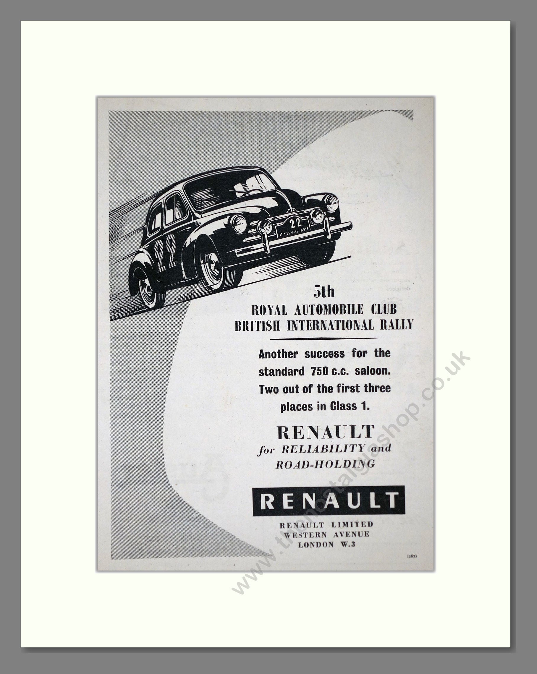 Renault - 750. Vintage Advert 1955 (ref AD64523) – The Nostalgia Shop