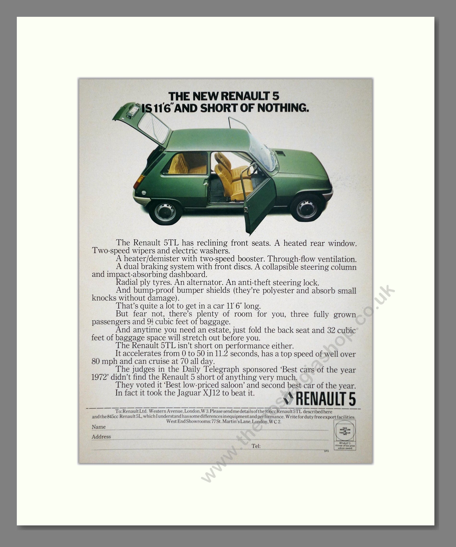 Renault - 5. Vintage Advert 1973 (ref AD64555) – The Nostalgia Shop