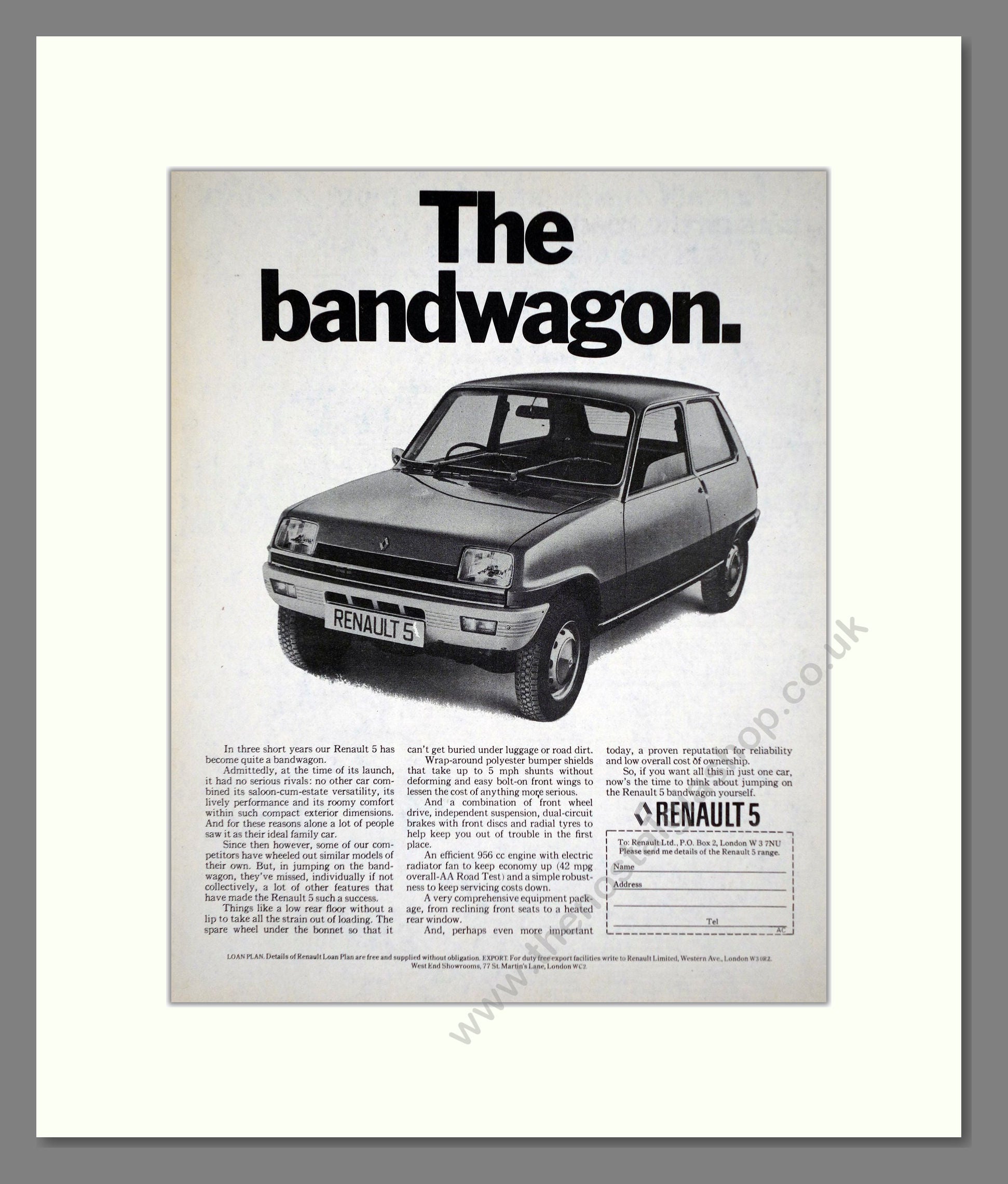 Renault - 5. Vintage Advert 1976 (ref AD64559) – The Nostalgia Shop