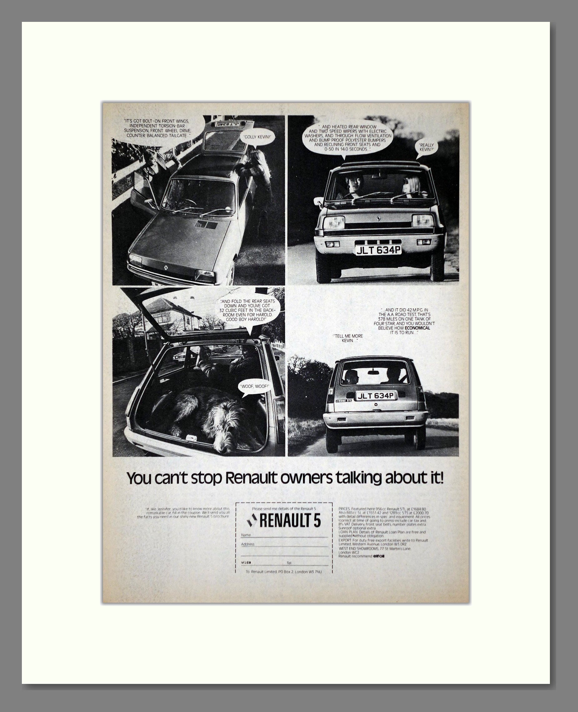 Renault - 5. Vintage Advert 1976 (ref AD64560) – The Nostalgia Shop