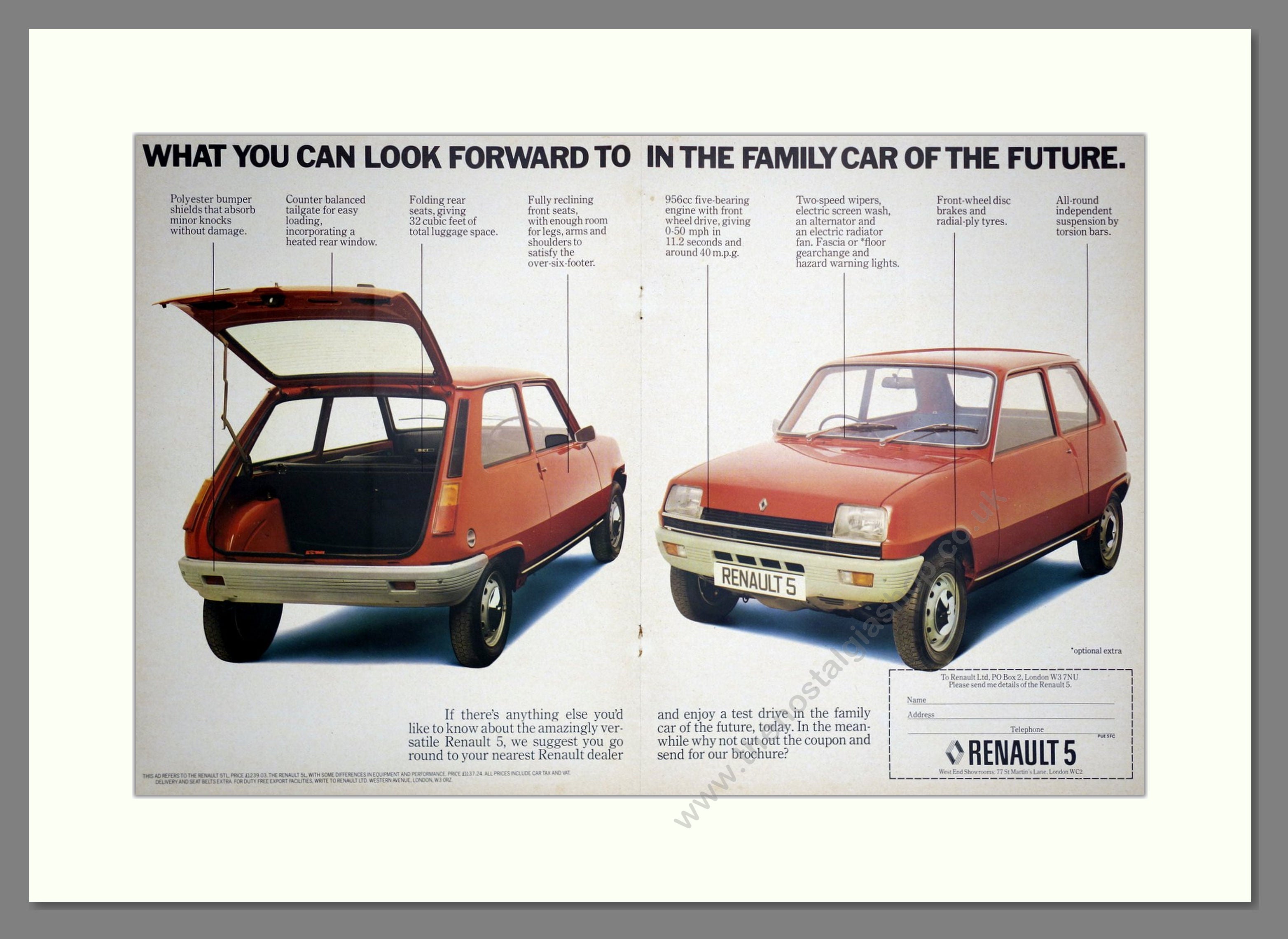 Renault - 5. Vintage Advert 1974 (ref AD64651) – The Nostalgia Shop