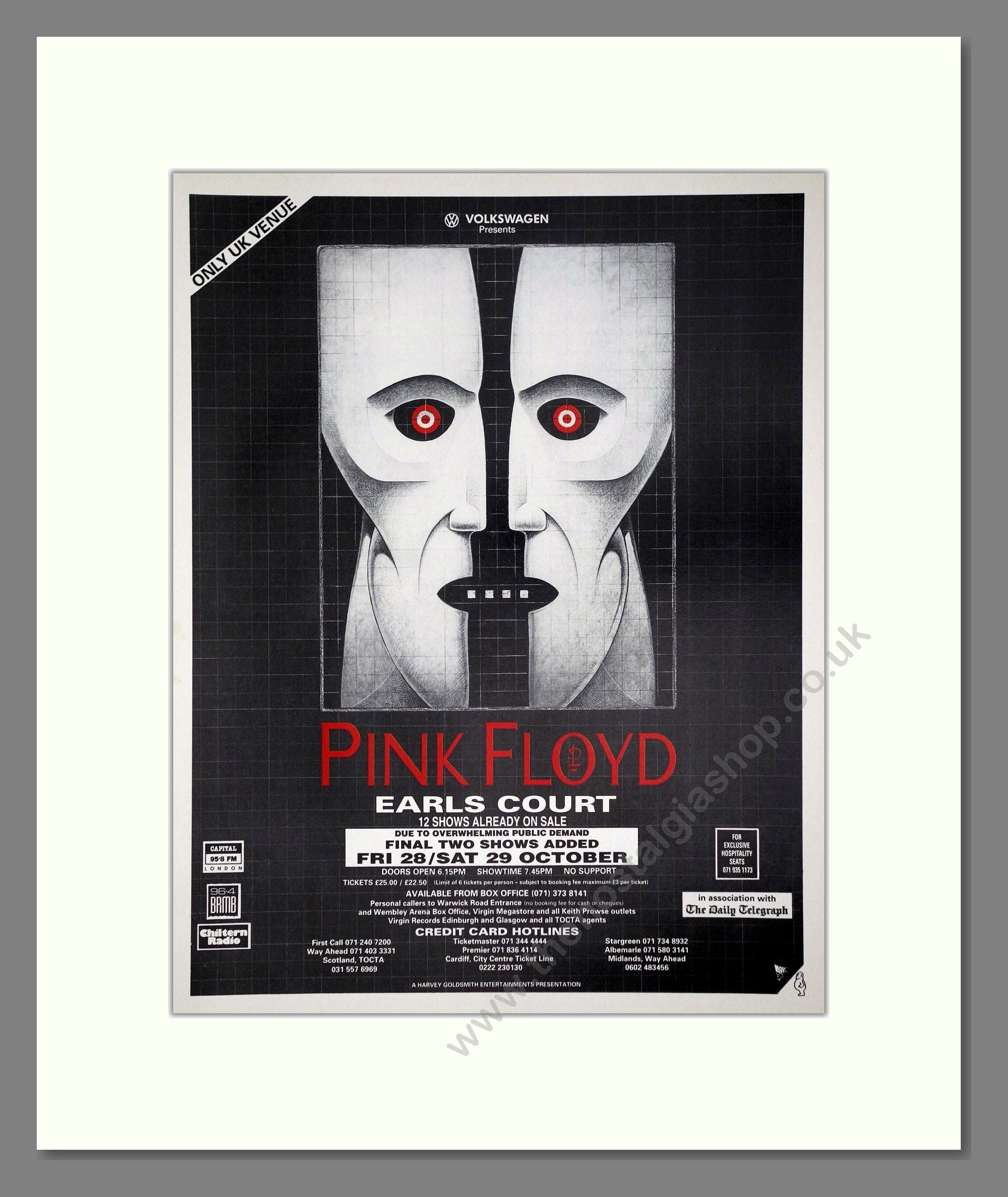 Pink Floyd - Earls Court. Vintage Advert 1994 (ref AD64669) – The Nostalgia Shop