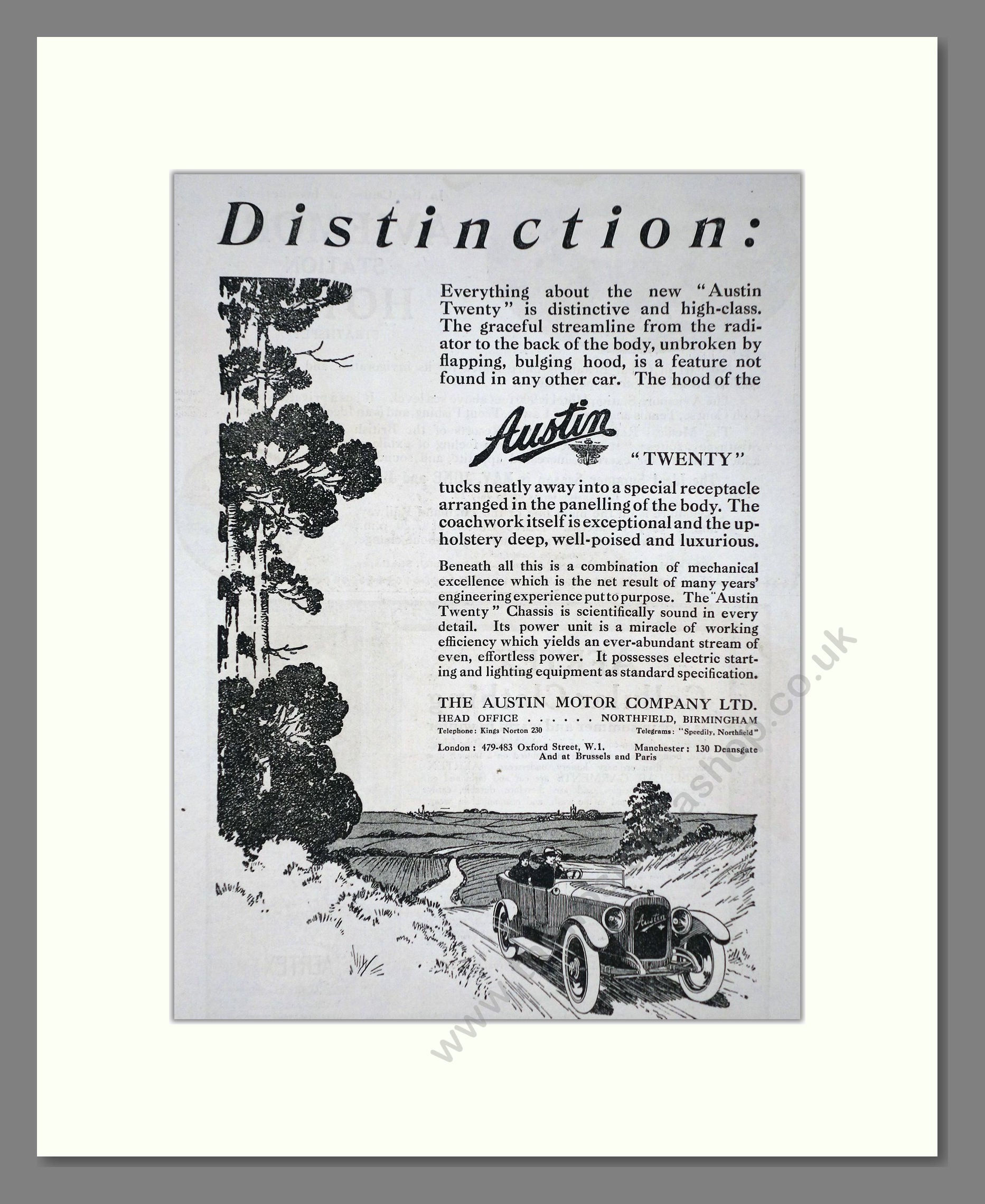 Austin - Twenty. Vintage Advert 1919 (ref AD65280) – The Nostalgia Shop