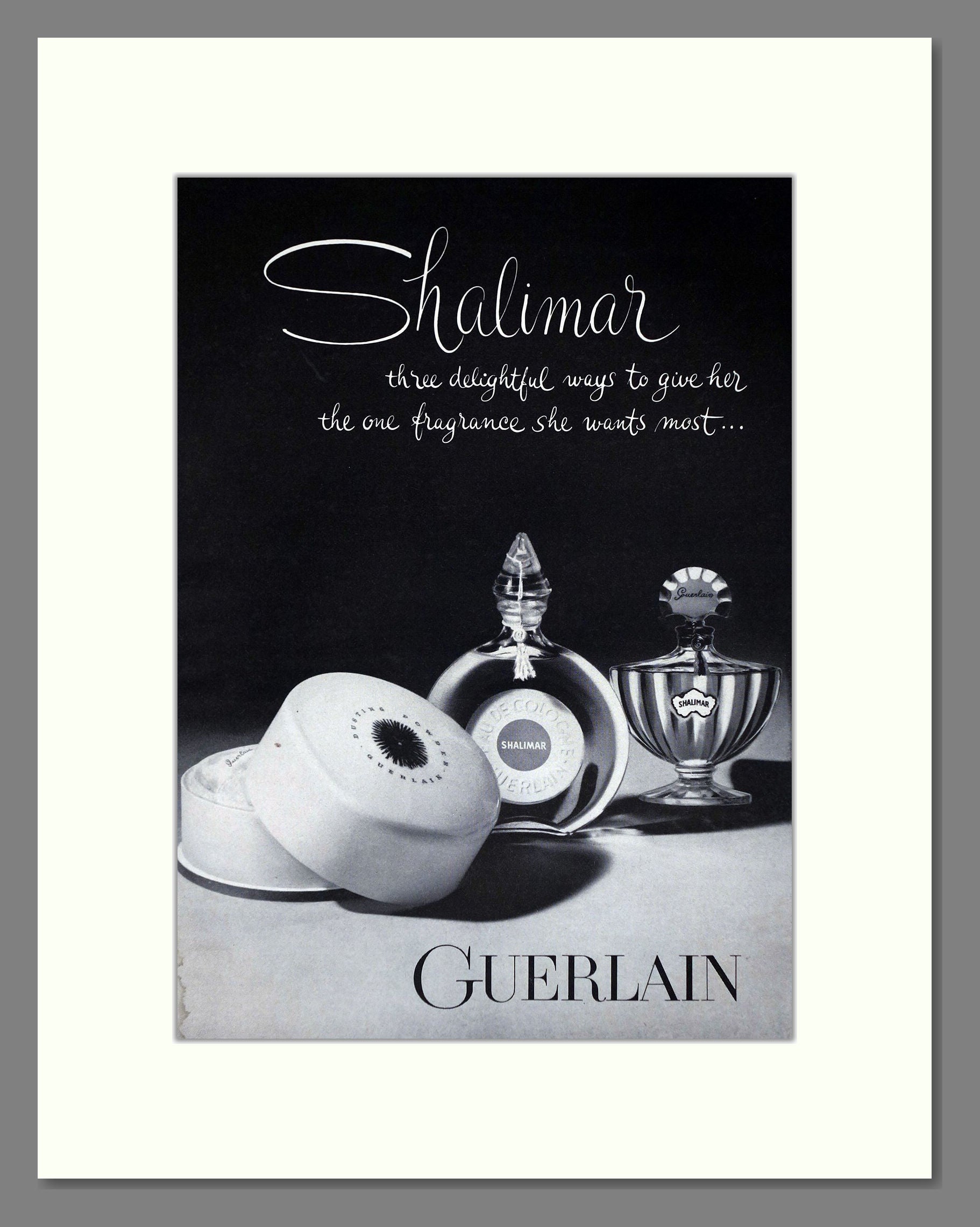 Guerlain - Shalimar. Vintage Advert 1961 (ref AD65539) – The Nostalgia Shop
