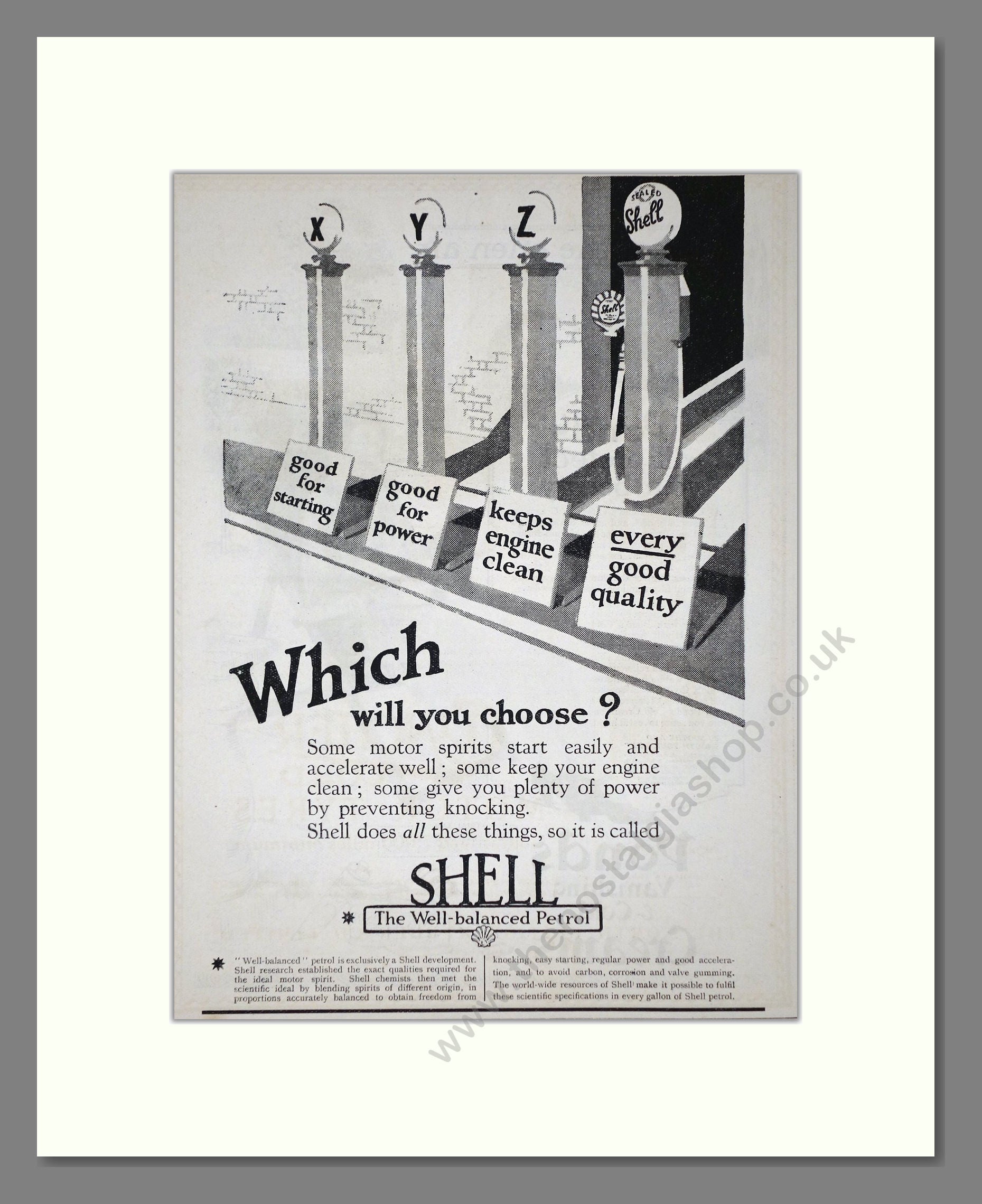 Shell - Which Will You Choose. Vintage Advert 1926 (ref AD65622) – The ...