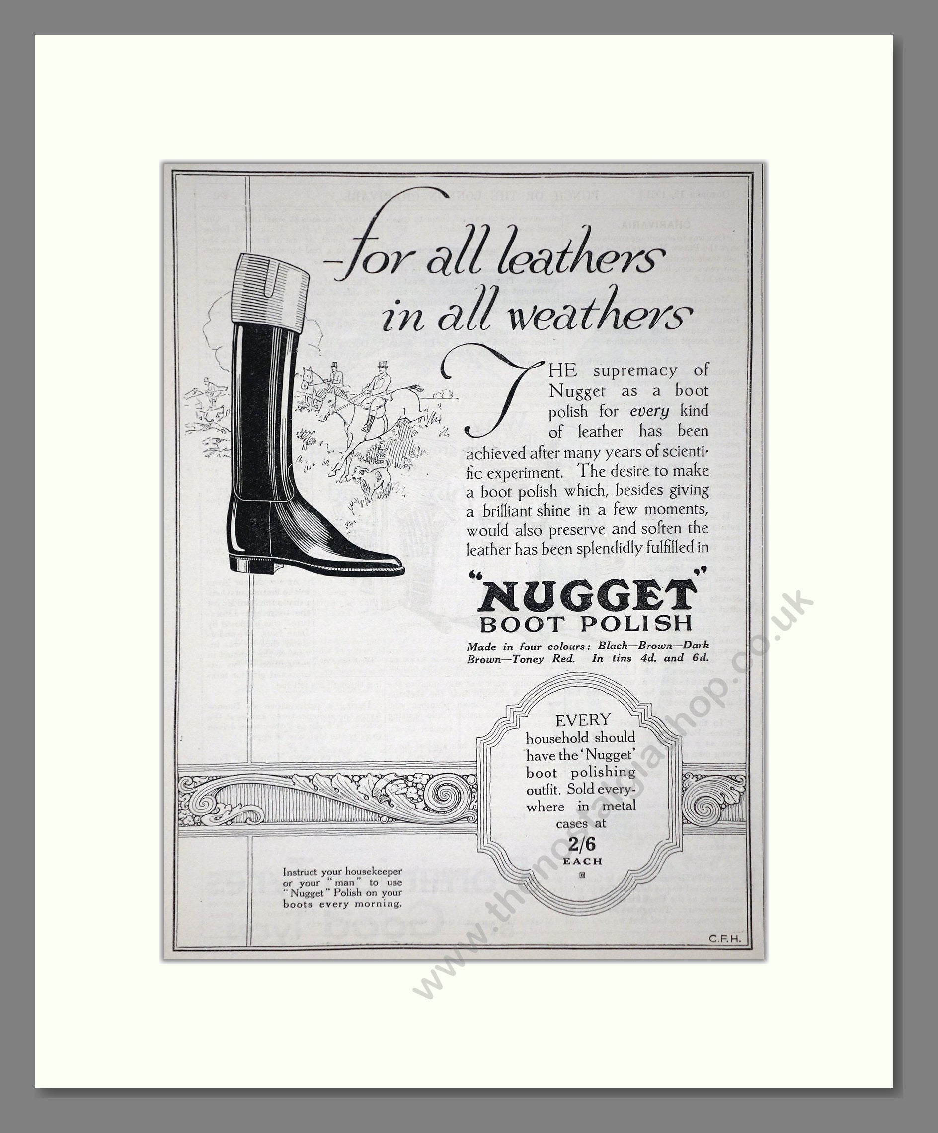Nugget - Boot Polish. Vintage Advert 1921 (ref AD65649) – The Nostalgia ...